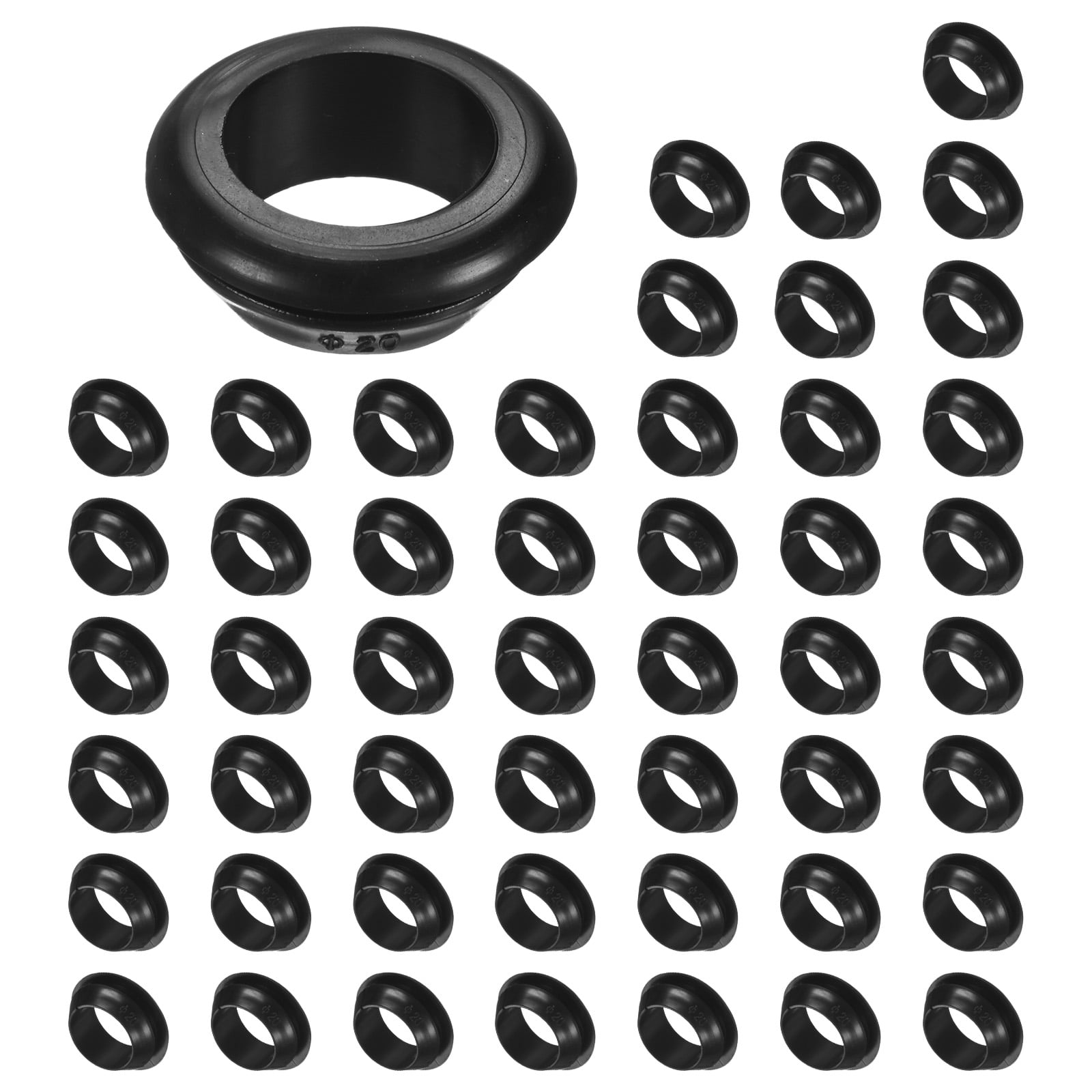 Uxcell 50-Pack Cable Railing Rubber Grommets, 20mm Drill Hole 16mm ID ...