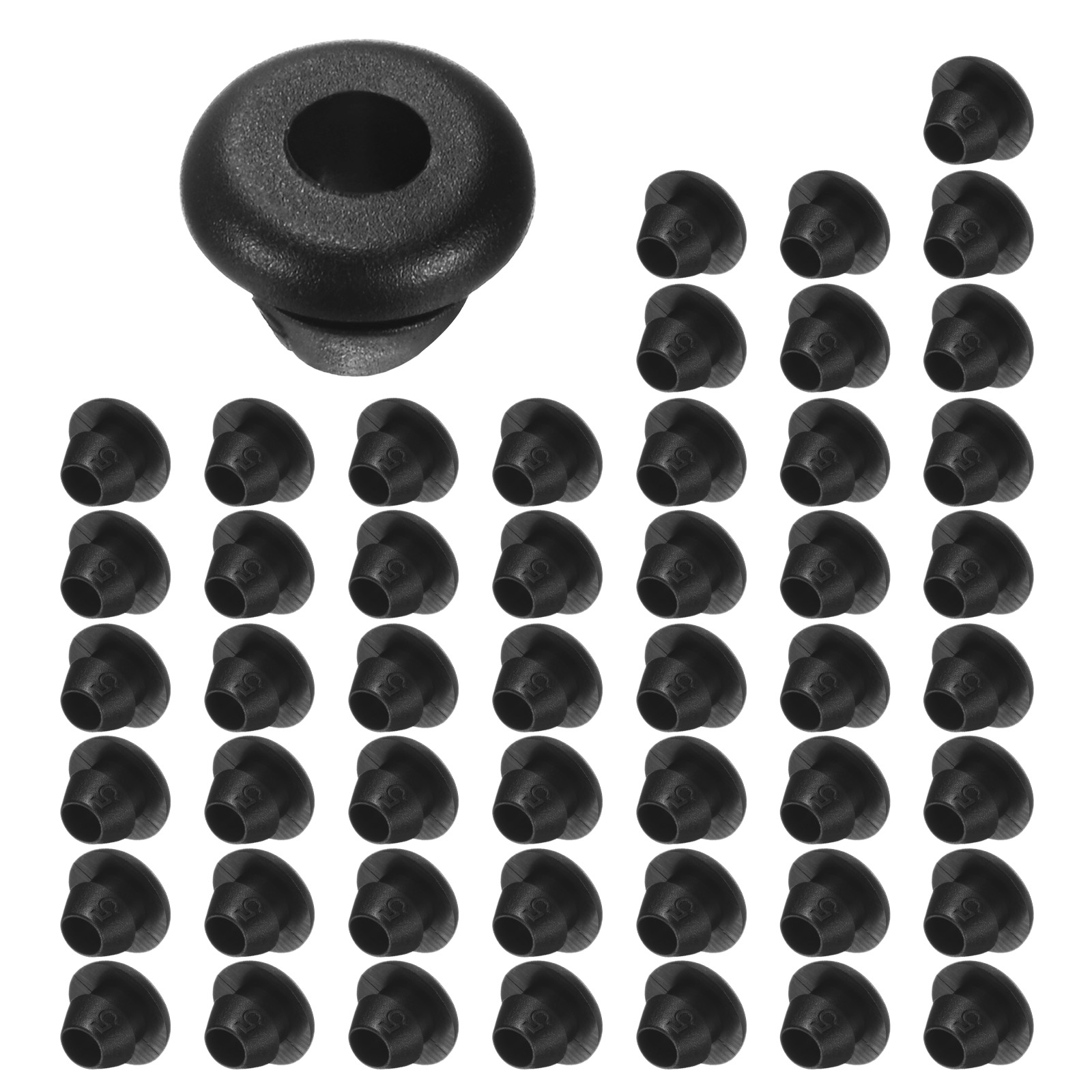 Uxcell 50-Pack Cable Railing Rubber Grommets, 5mm Drill Hole 3mm ID ...