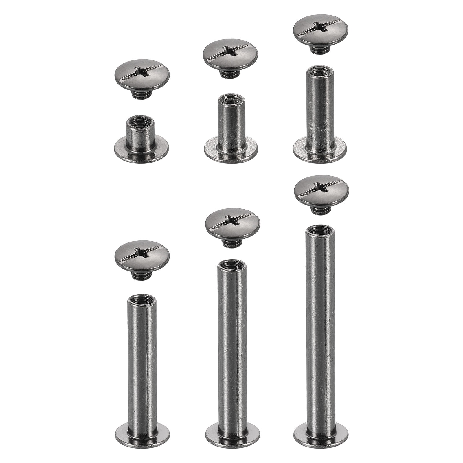 Uxcell 50 Pack Chicago Screw Rivet Metal Phillips Head Binding Post ...
