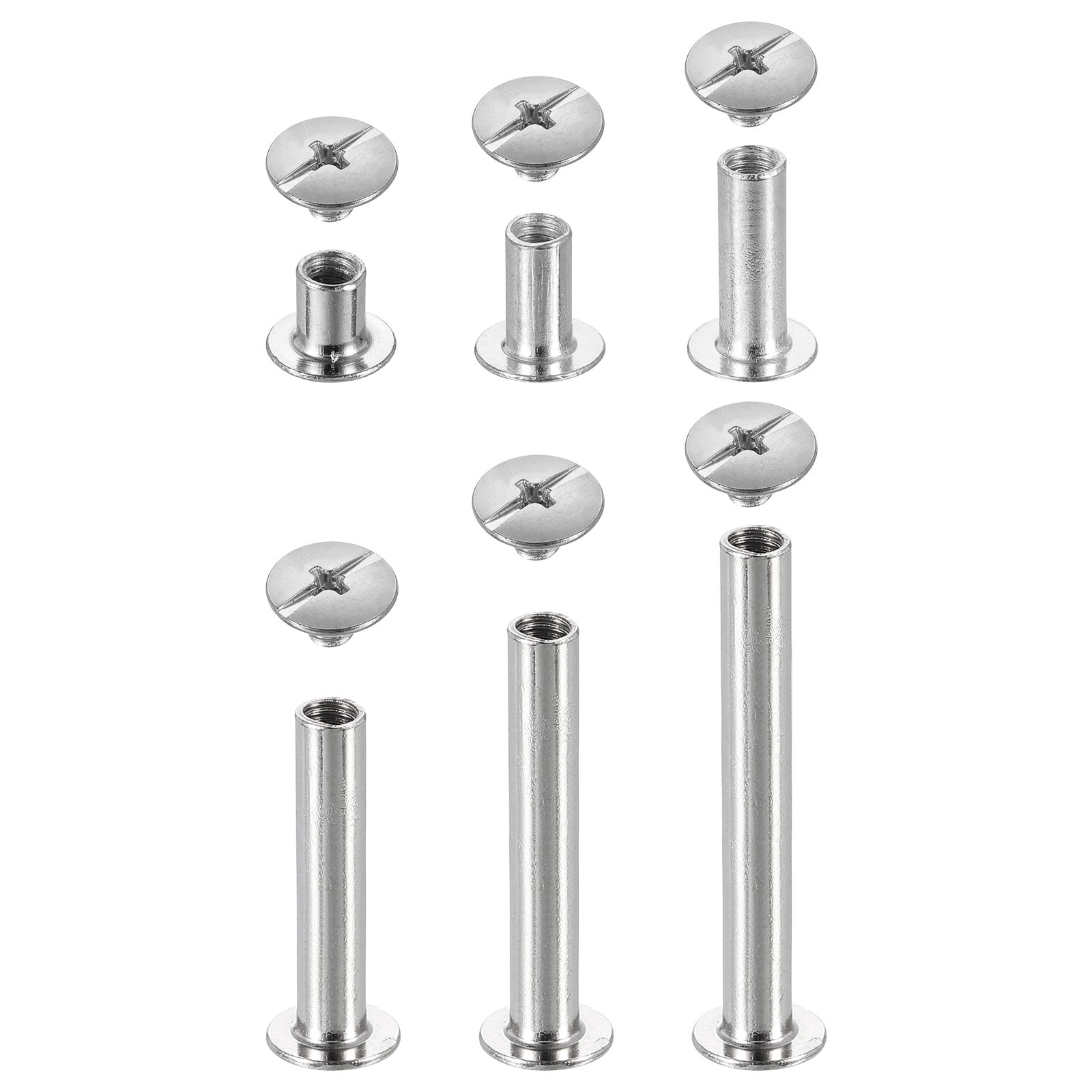Uxcell 50 Pack Chicago Screw Rivet Metal Phillips Head Binding Post ...