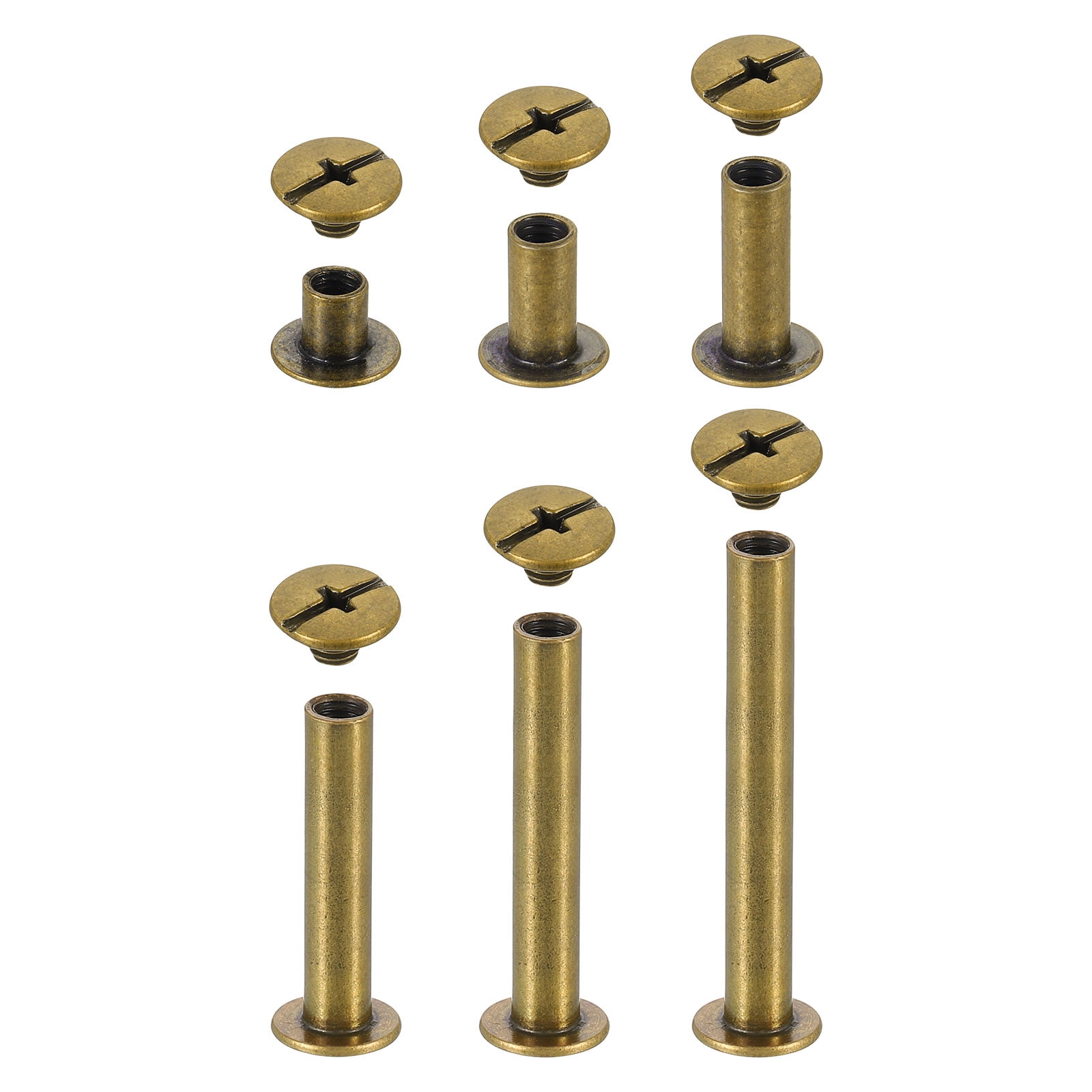 Uxcell 50 Pack Chicago Screw Rivet Metal Phillips Head Binding Post ...