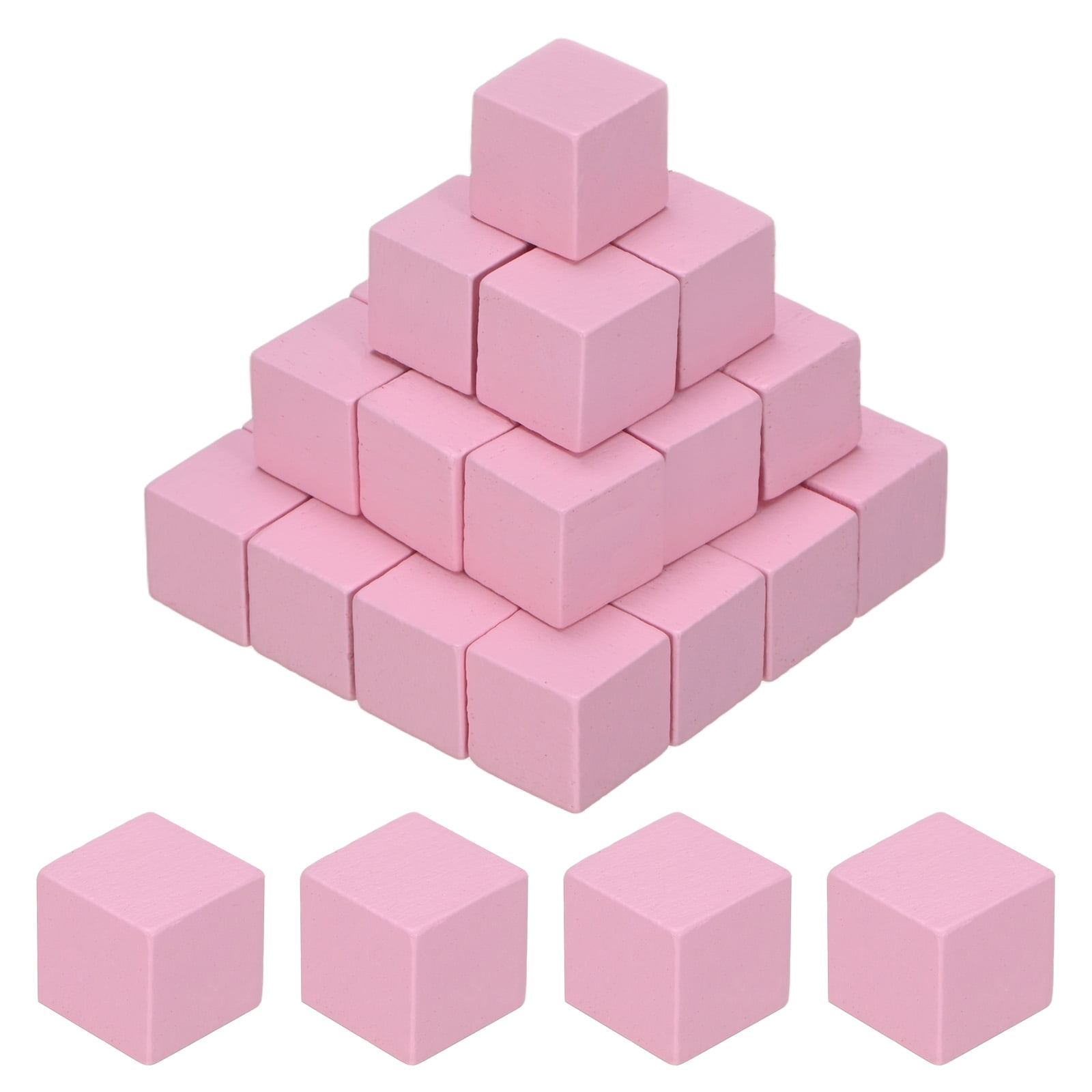 Uxcell 50-Pack DIY Wooden Cube, 1cm Square Colored Natural Wood Blocks ...