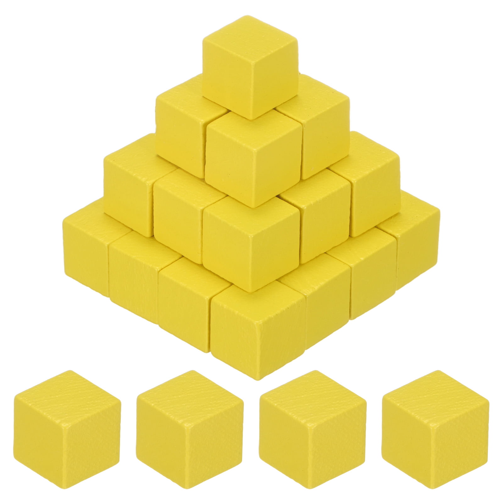 Uxcell 50-Pack DIY Wooden Cube, 1cm Square Colored Natural Wood Blocks ...