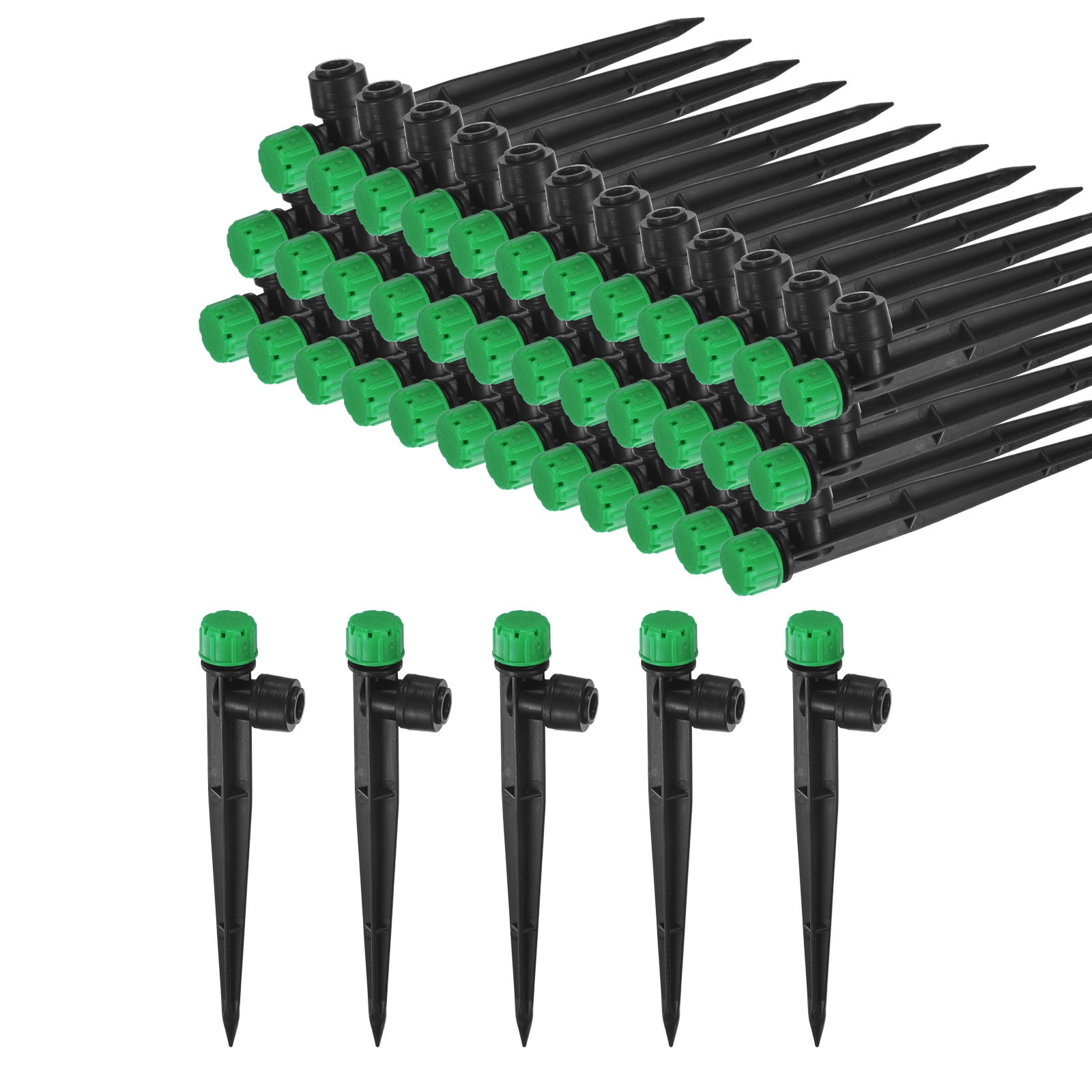 Uxcell 50-Pack Drip Irrigation Emitters, Adjustable 360 Degree Water ...
