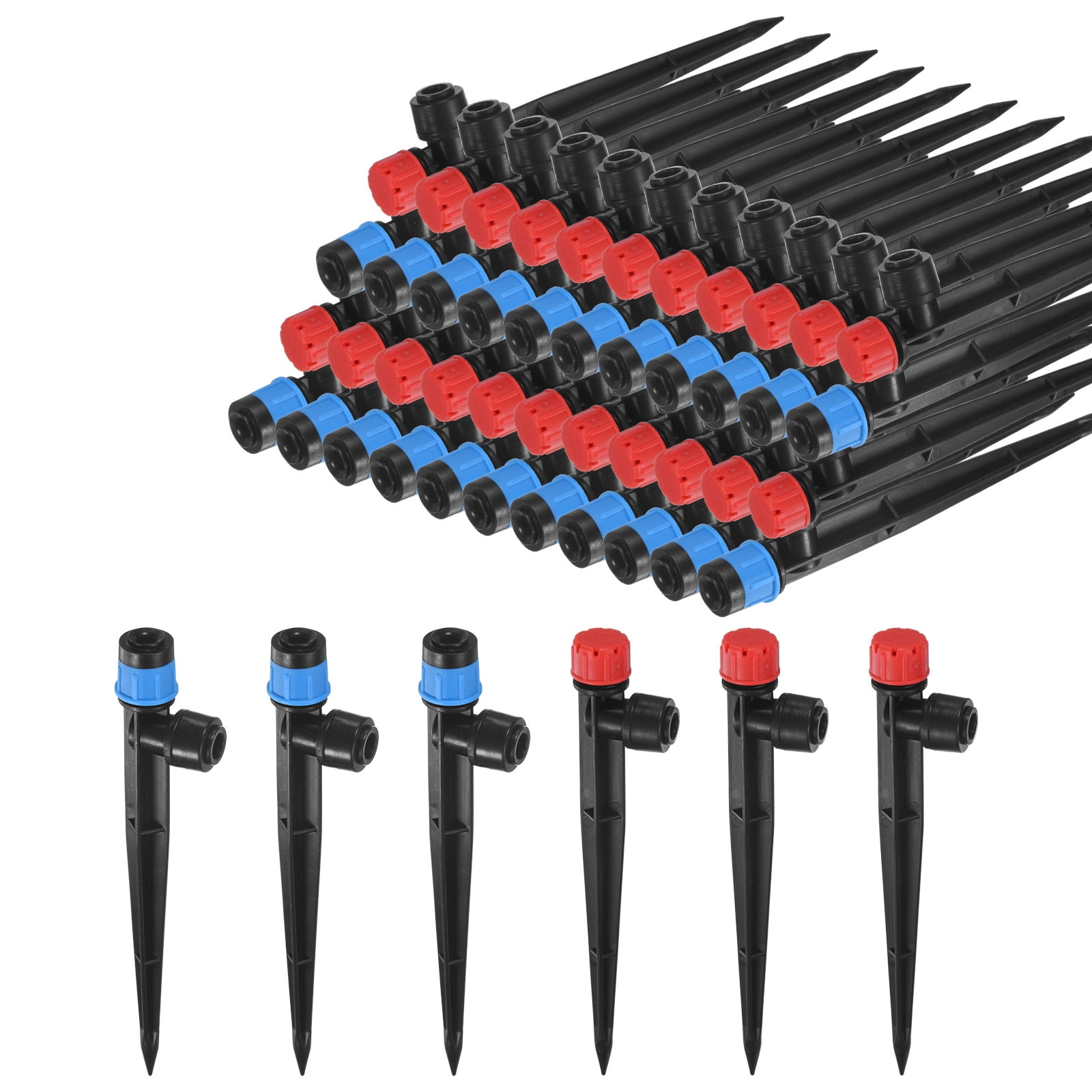 Uxcell 50-Pack Drip Irrigation Emitters, Adjustable 360 Degree Water ...