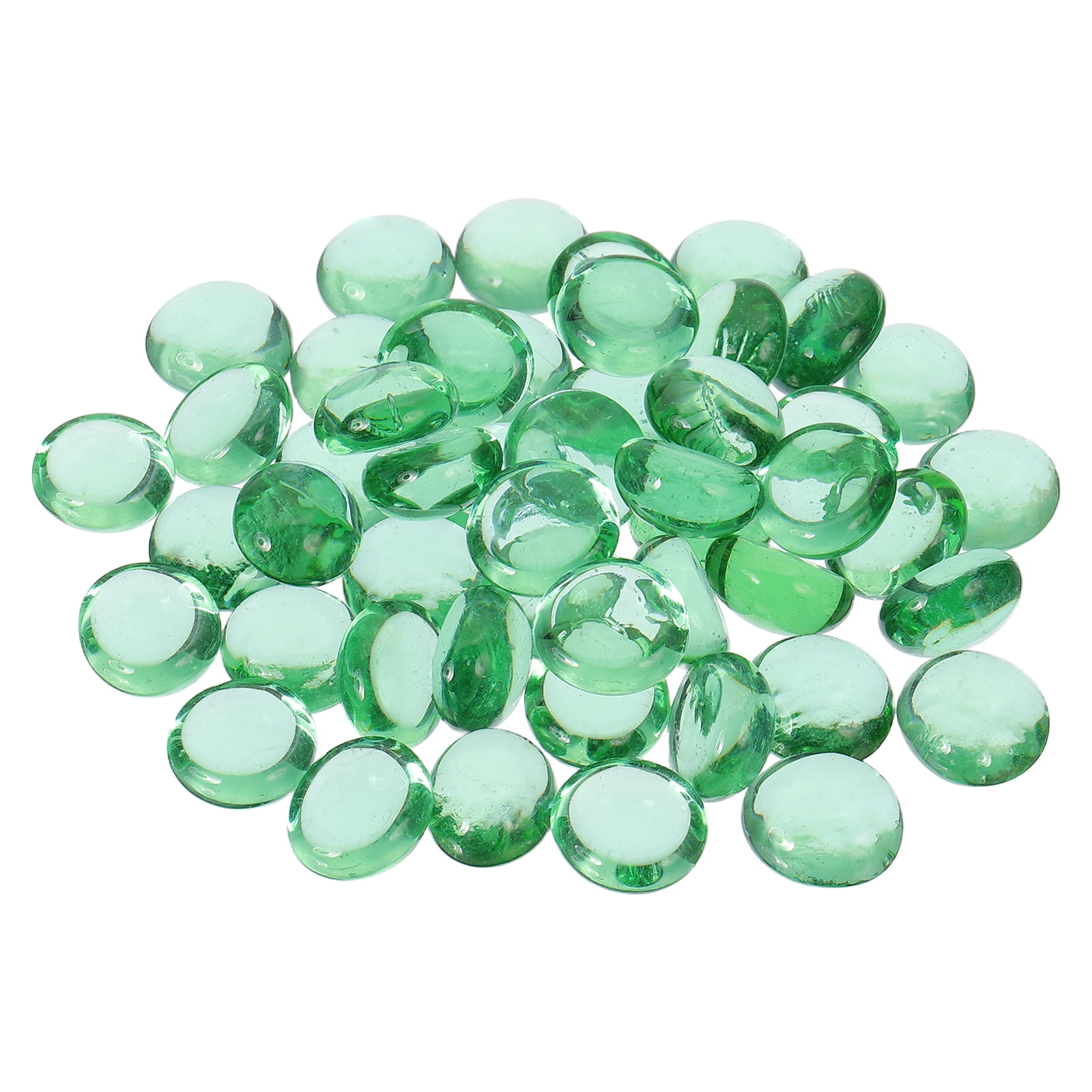 Uxcell 50 Pack Flat Glass Marbles, Decorative Glass Pebbles Gems Marble ...