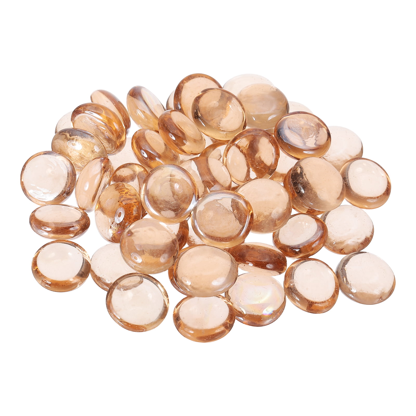Uxcell 50 Pack Flat Glass Marbles, Decorative Glass Pebbles Gems Marble ...
