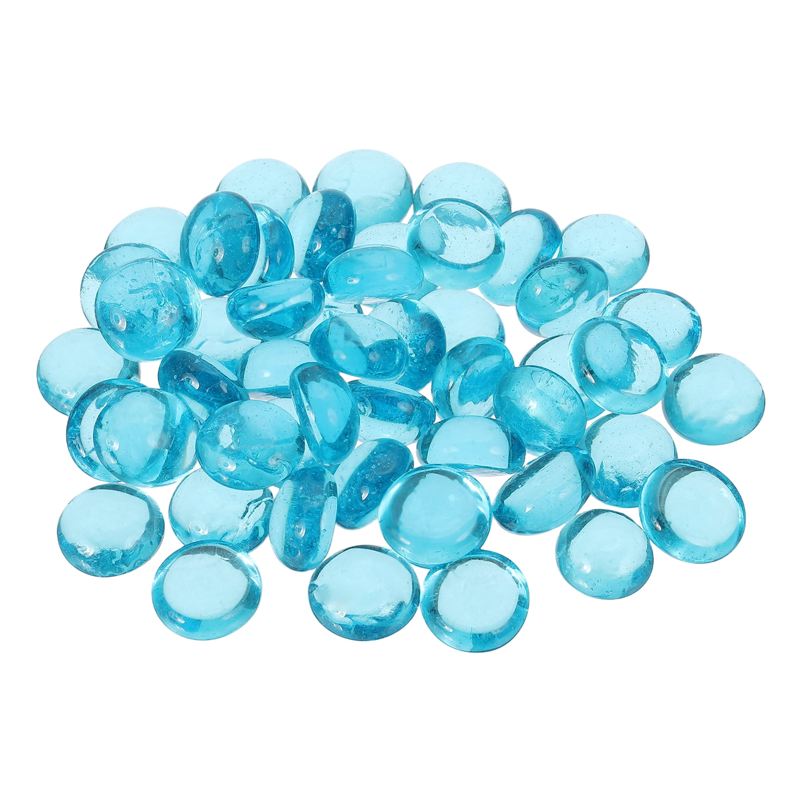 Uxcell 50 Pack Flat Glass Marbles, Decorative Glass Pebbles Gems Marble ...