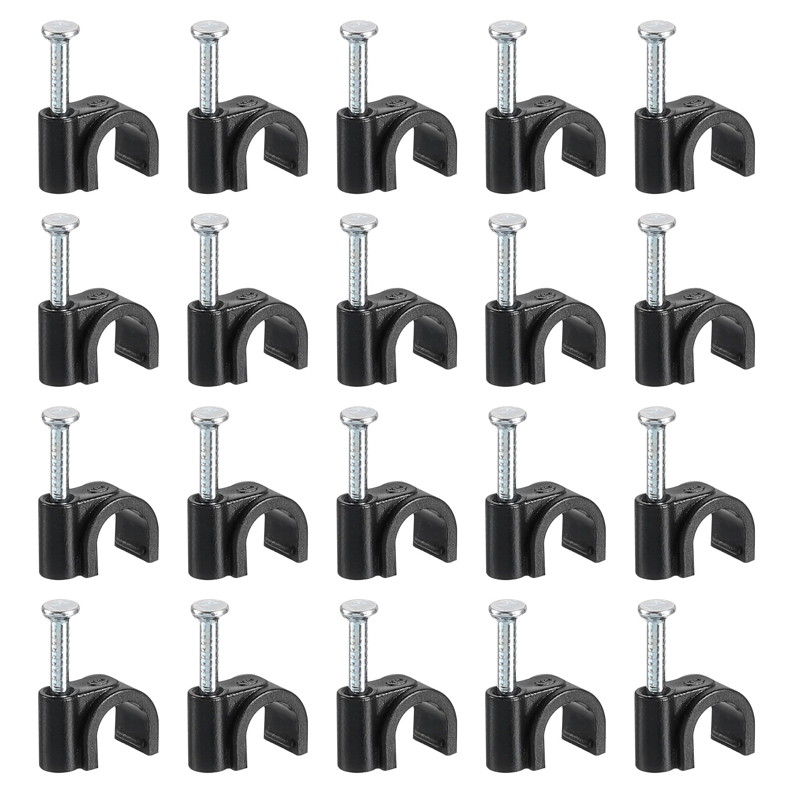Uxcell 50 Pack J-Hook Half Clamp, 6mm Plastic Clip with High-Carbon ...