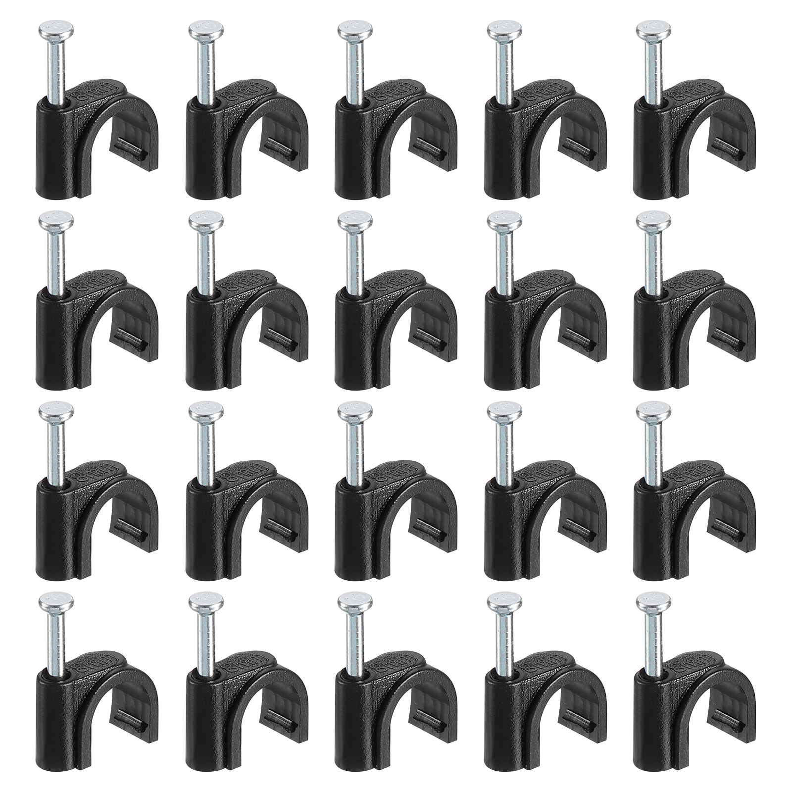 Uxcell 50 Pack J-Hook Half Clamp, 8mm Plastic Clip with High-Carbon ...