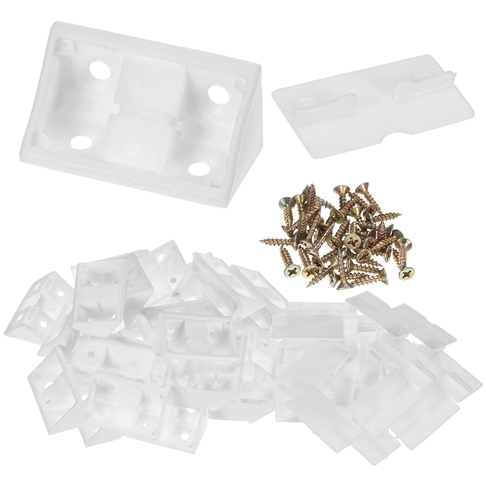 Uxcell 50-Pack L-Shape Corner Brace, 0.78 x 1.65 in Nylon Plastic Right ...