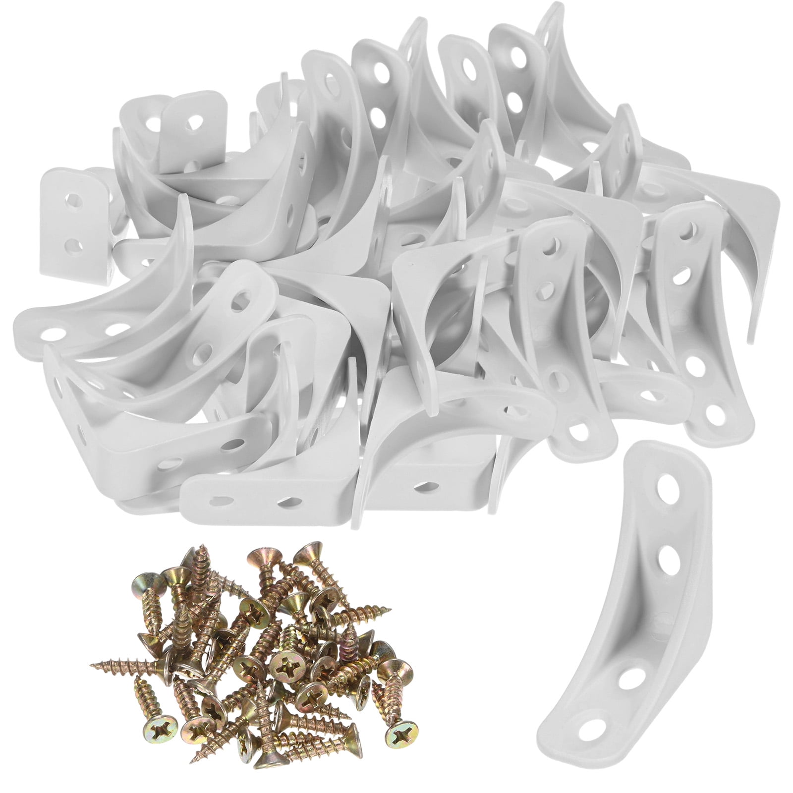 Uxcell 50-Pack L-Shape Corner Brace, 1.53 x 1.53 in Nylon Plastic Right ...