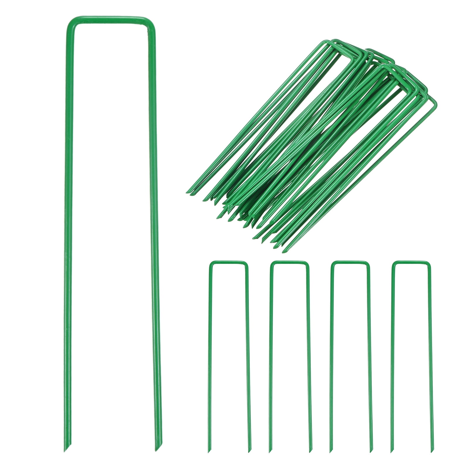 Uxcell Landscape Staples, 6" 12 Gauge U-Shaped Garden Stakes Galvanized ...