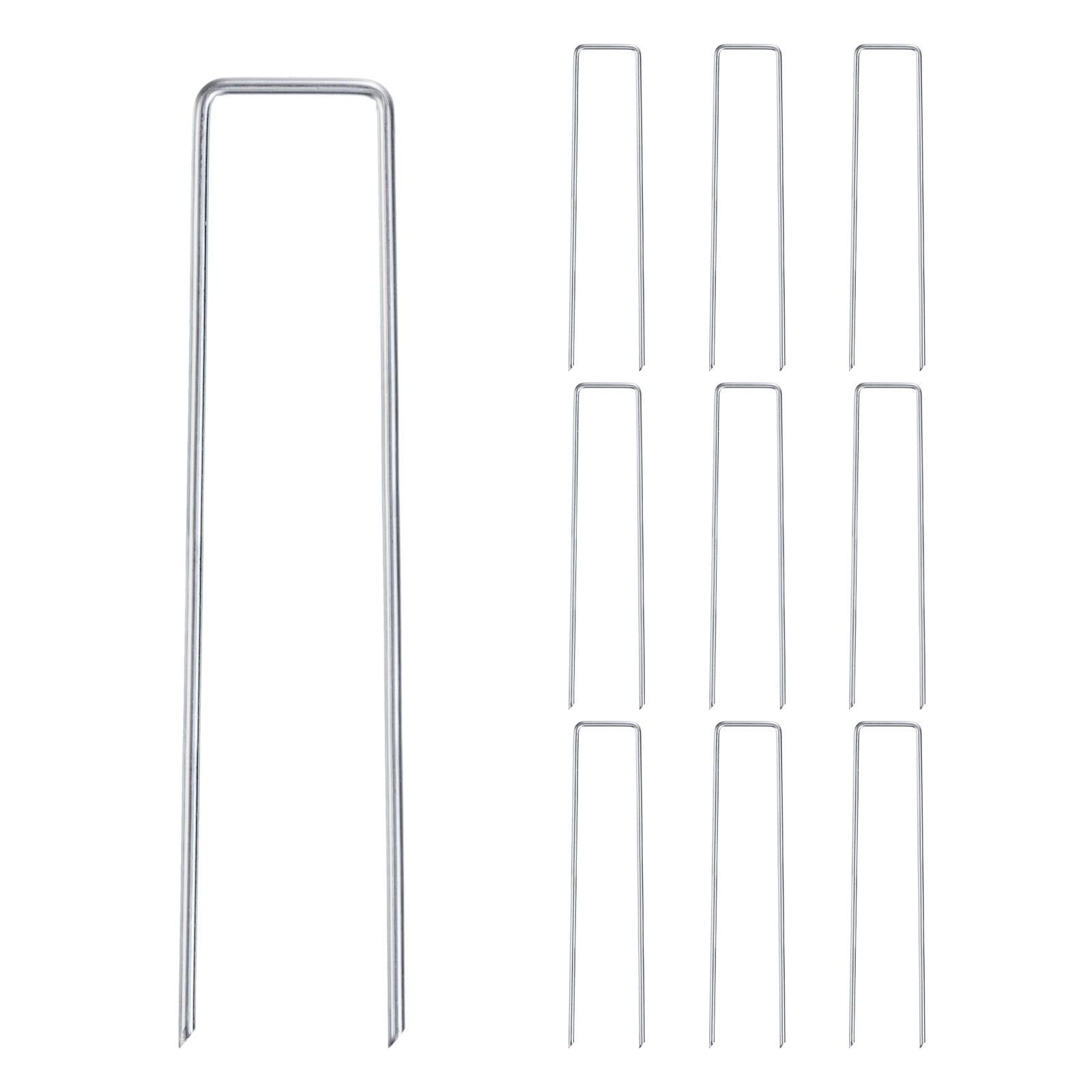 Uxcell 50-Pack Landscape Staples, 4" 10 Gauge U-Shaped Garden Stakes ...