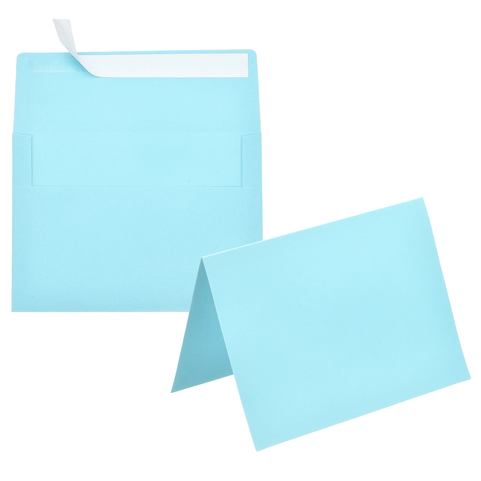 Uxcell 50 Pack Light Blue 4x6 Envelopes with Cards Self Seal A6 ...
