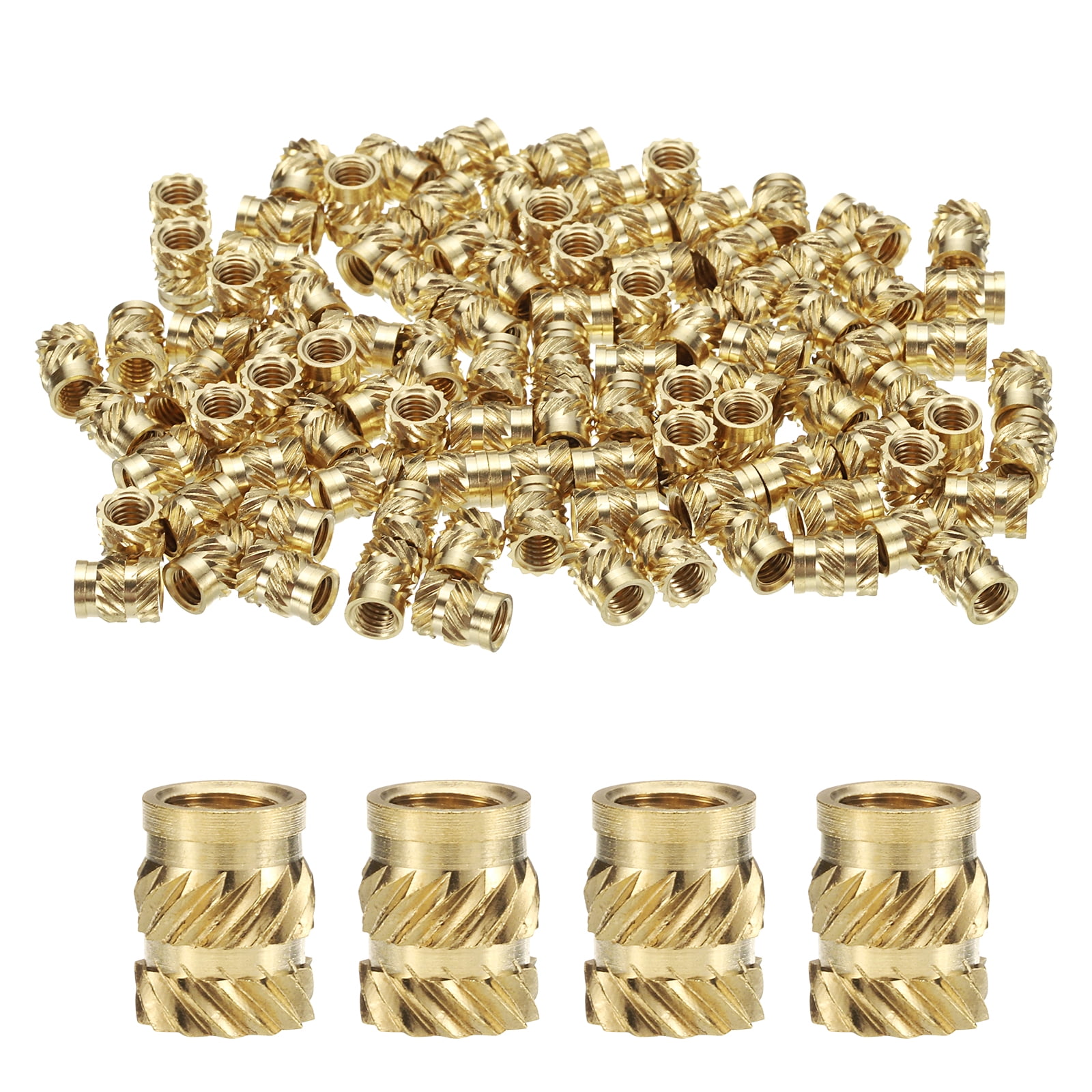 Uxcell 50 Pack M4 Threaded Inserts Brass Heat Set Insert M4x7.5mm, OD ...