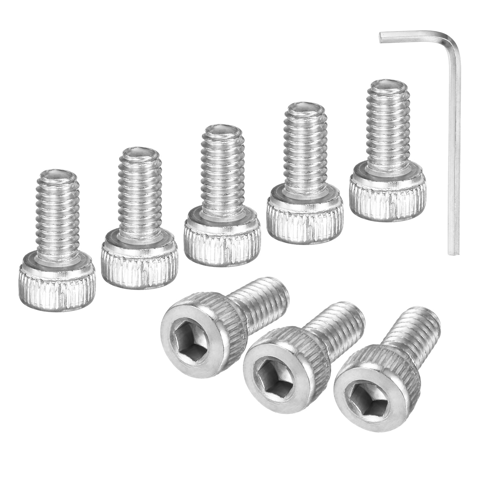 Uxcell 50-Pack M4 x 8mm Hex Socket Head Cap Screws Bolts, 304 Stainless ...
