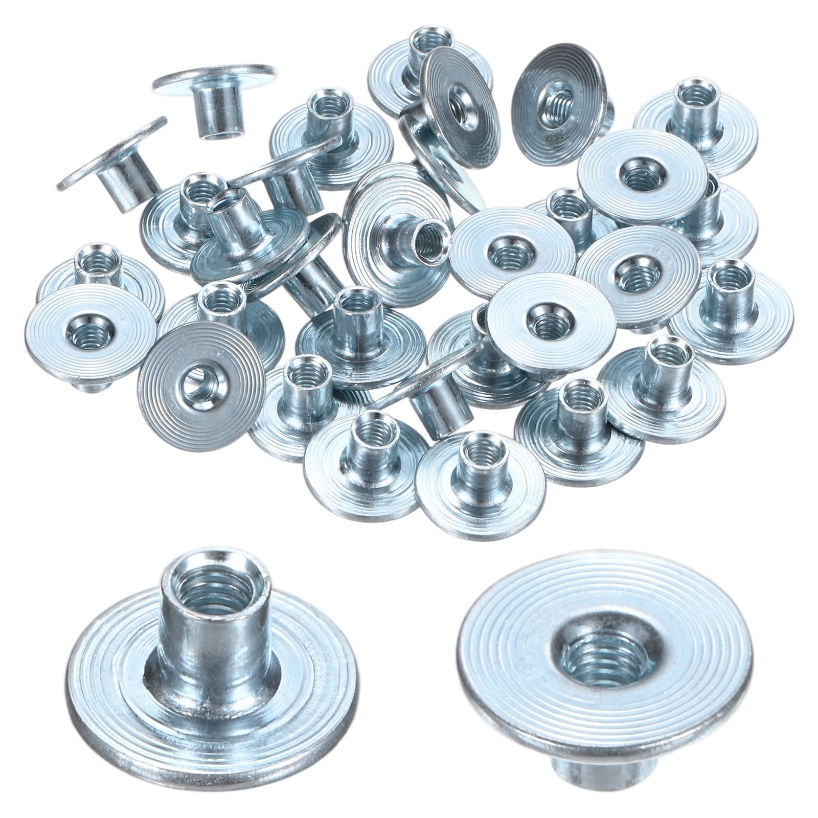 Uxcell 50-Pack M4x8mm T-Nuts Zinc Plated Carbon Steel Tee Nut Round ...