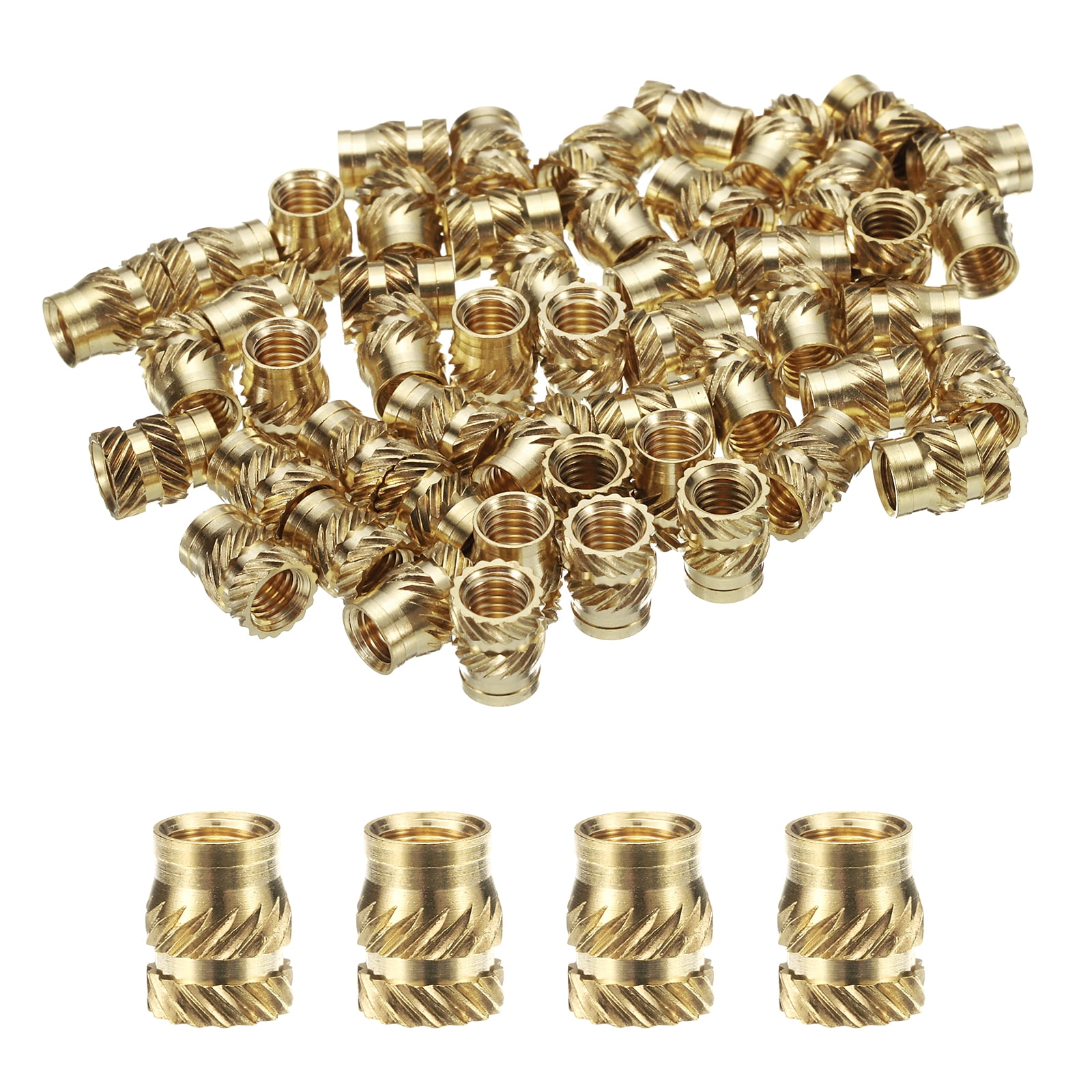 Uxcell 50 Pack M5 Threaded Inserts Brass Heat Set Insert M5x9mm, OD 7mm ...