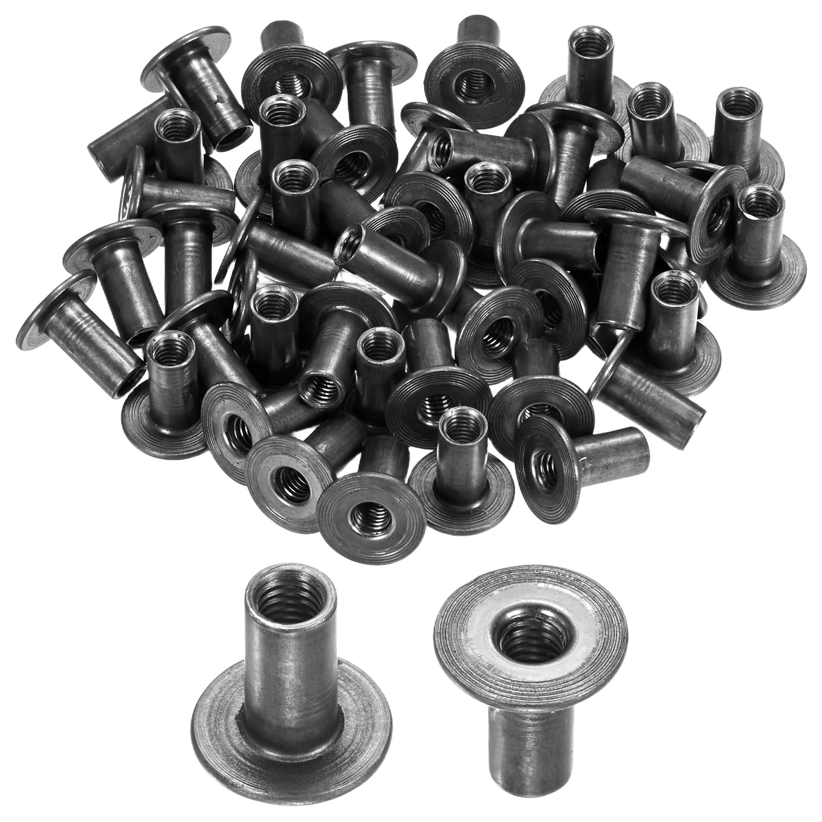 Uxcell 50-Pack M6x18mm T-Nuts Zinc Plated Carbon Steel Tee Nut Round ...