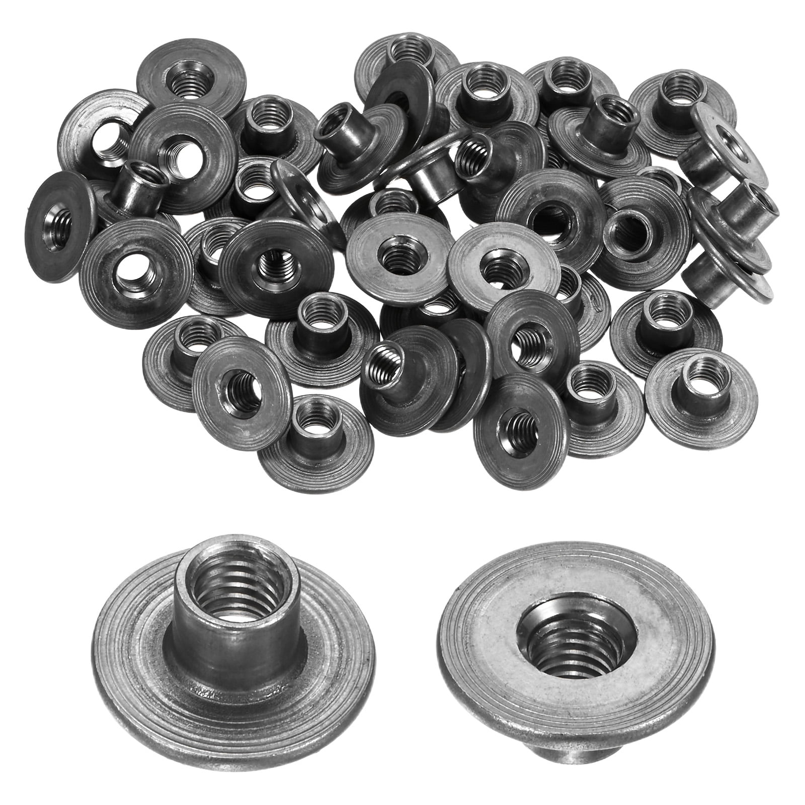 Uxcell 50-Pack M6x8mm T-Nuts Zinc Plated Carbon Steel Tee Nut Round ...