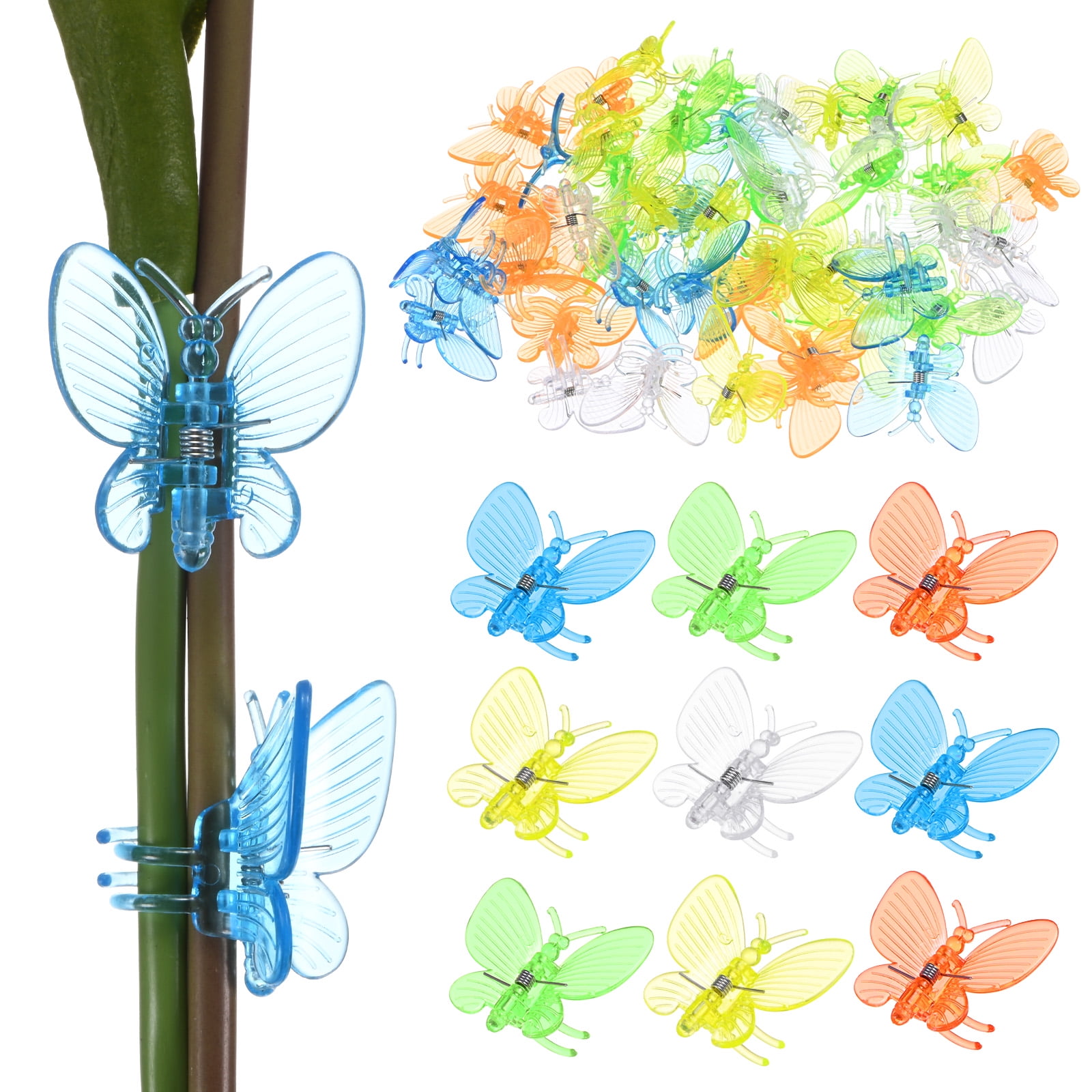 Uxcell 50-Pack Orchid Clips Plastic Garden Plant Clips Butterfly Orchid ...