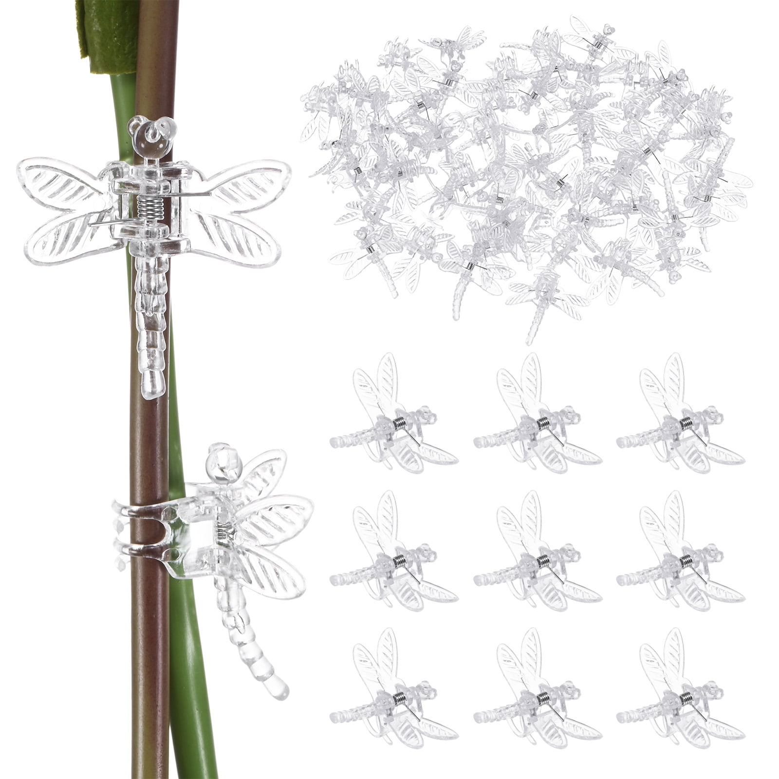 Uxcell 50-Pack Orchid Clips Plastic Garden Plant Clips Dragonfly Orchid ...