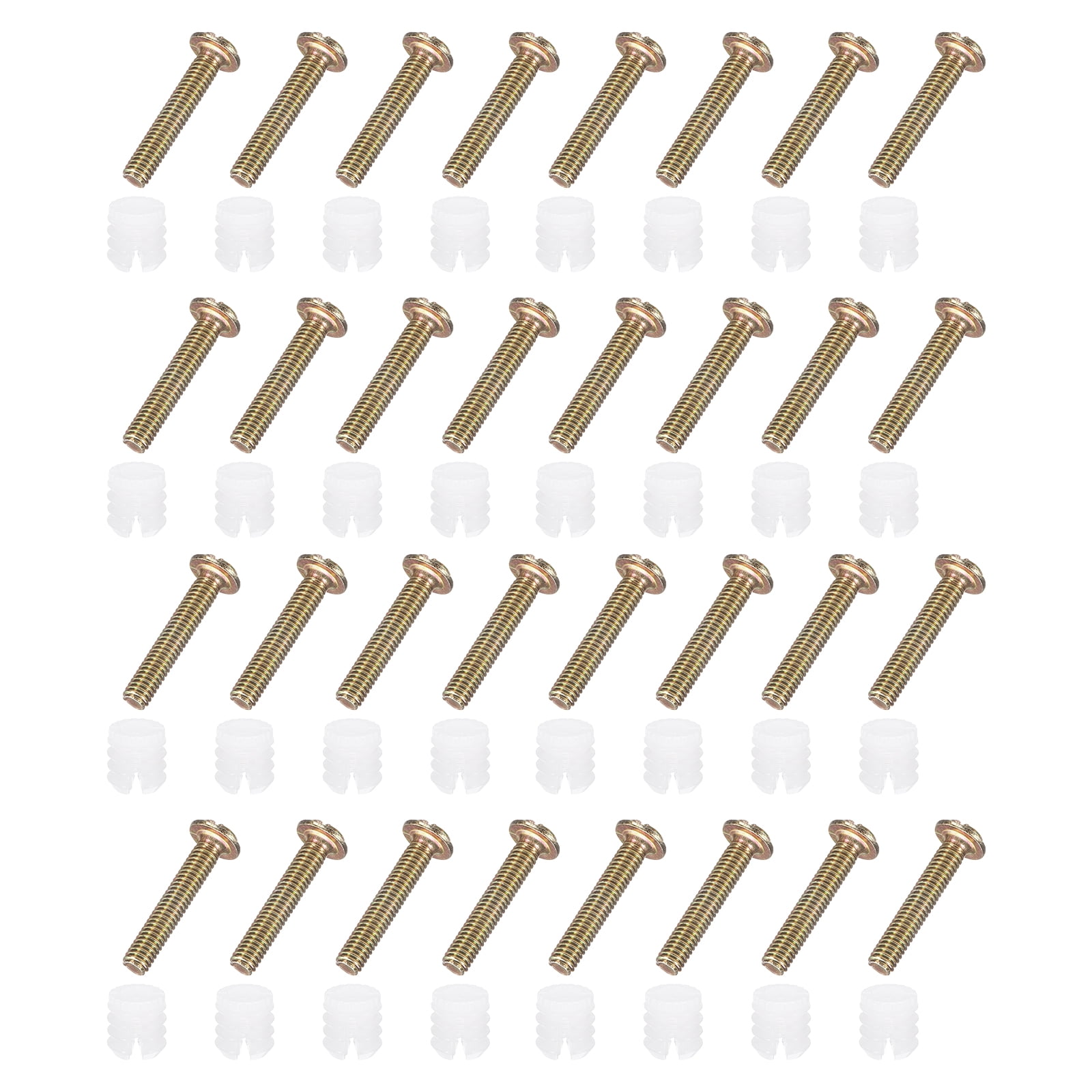 Uxcell 50 Pack Plastic Hinge Dowel Inserts, M4 x 10mm Furniture Pre ...