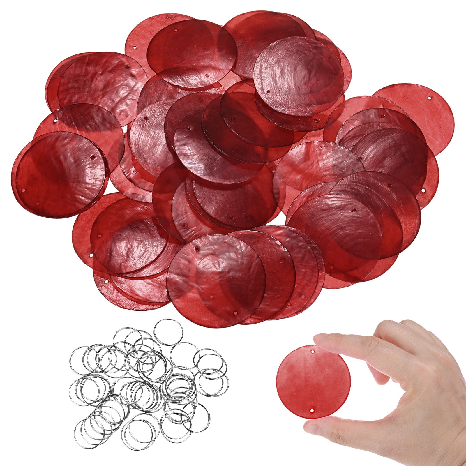 Uxcell 50-Pack Round Capiz Sea Shells, 2" Natural Shells Pieces with ...