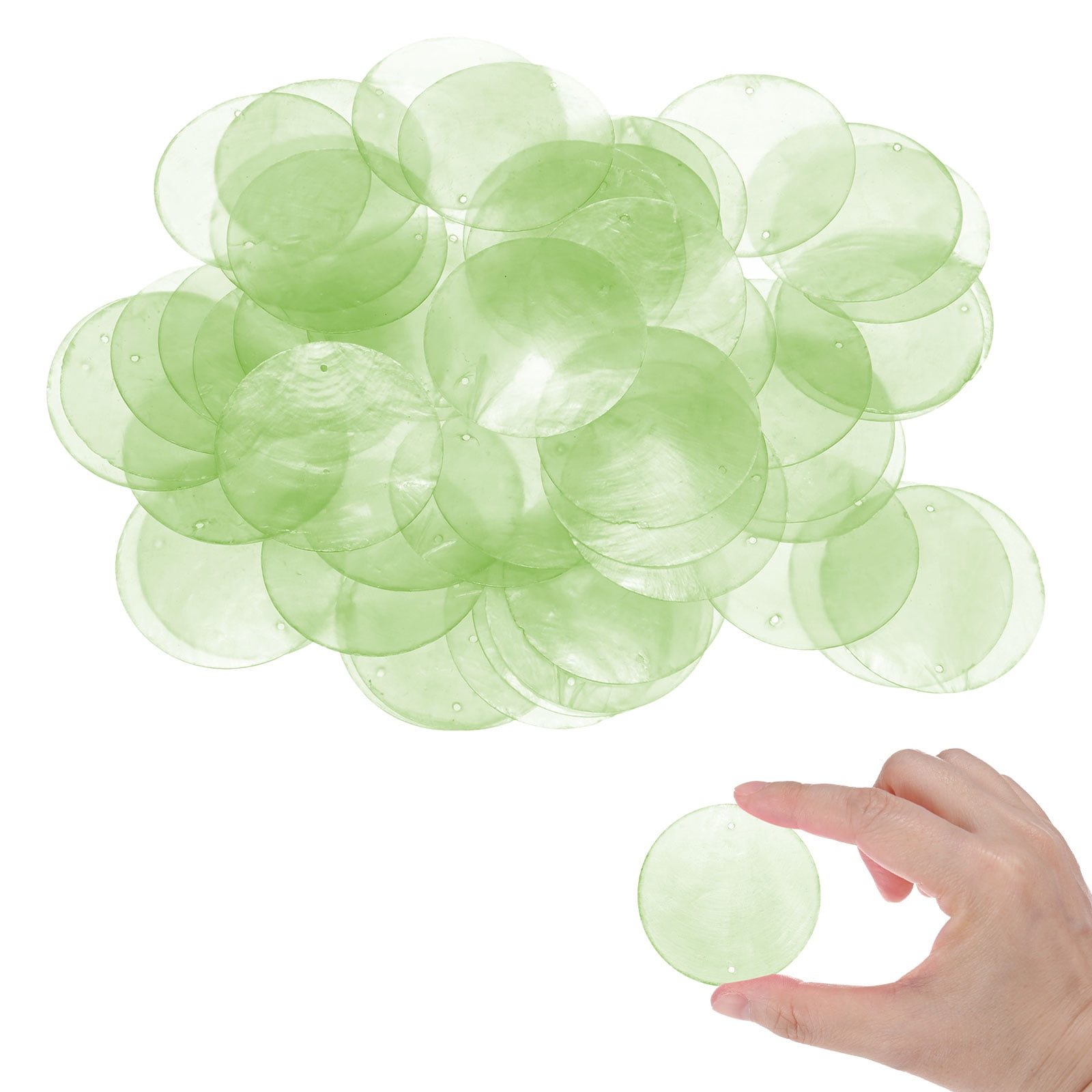 Uxcell 50-Pack Round Capiz Sea Shells, 2" Natural Shells Pieces with ...