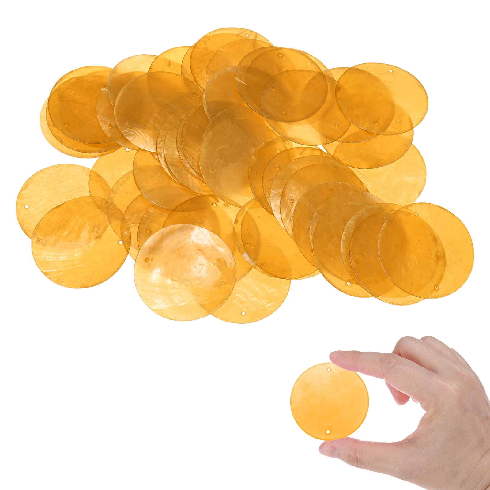 Uxcell 50-Pack Round Capiz Sea Shells, 2" Natural Shells Pieces with ...