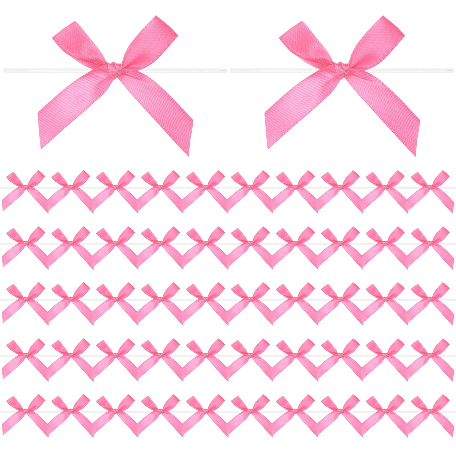 Uxcell 50-Pack Satin Ribbon Twist Tie Bows, 2.4x2.8 Inch Bow Twist Ties ...