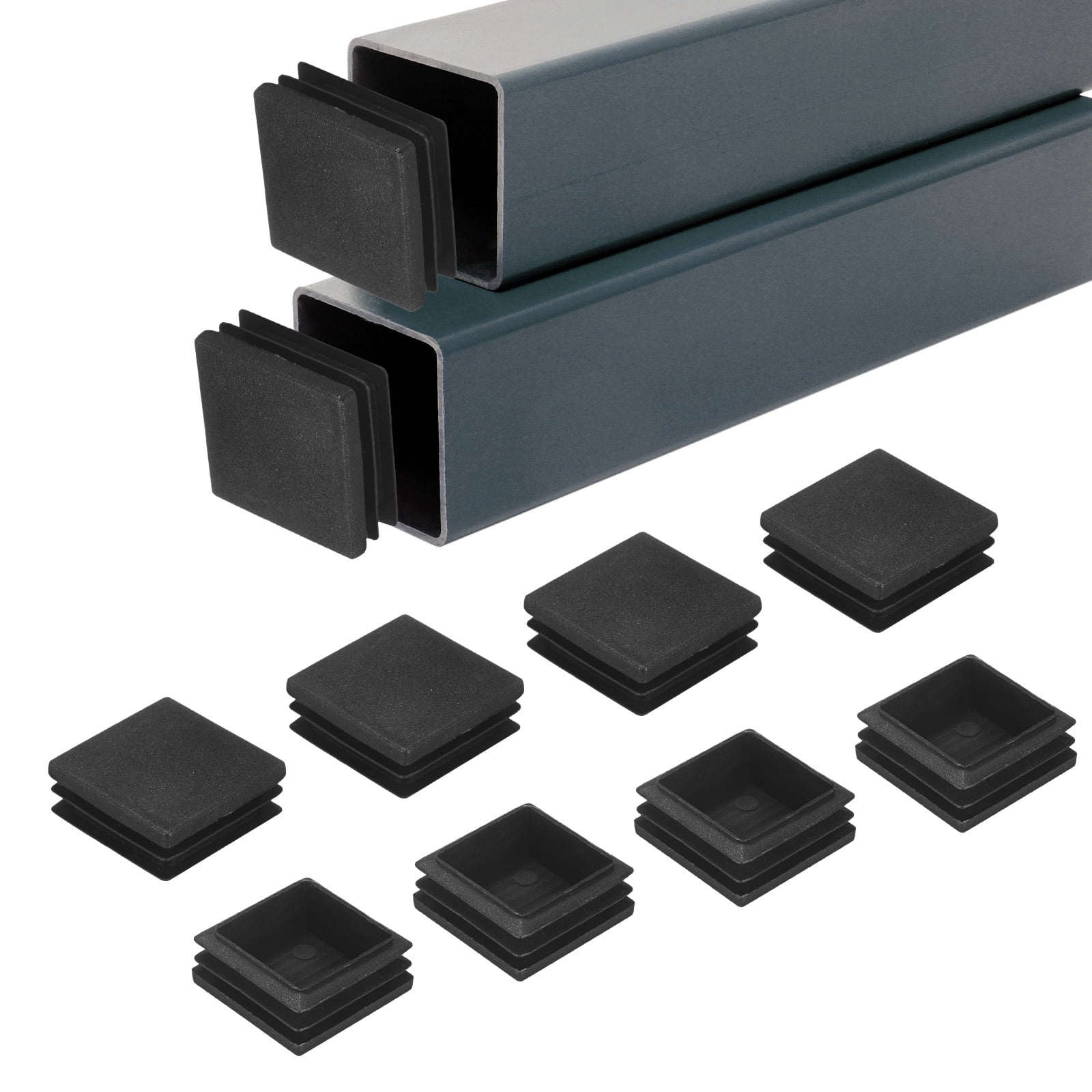 Uxcell 50-Pack Square Tubing End Caps, 1.5Inch/38mm Plastic Tube Plugs ...