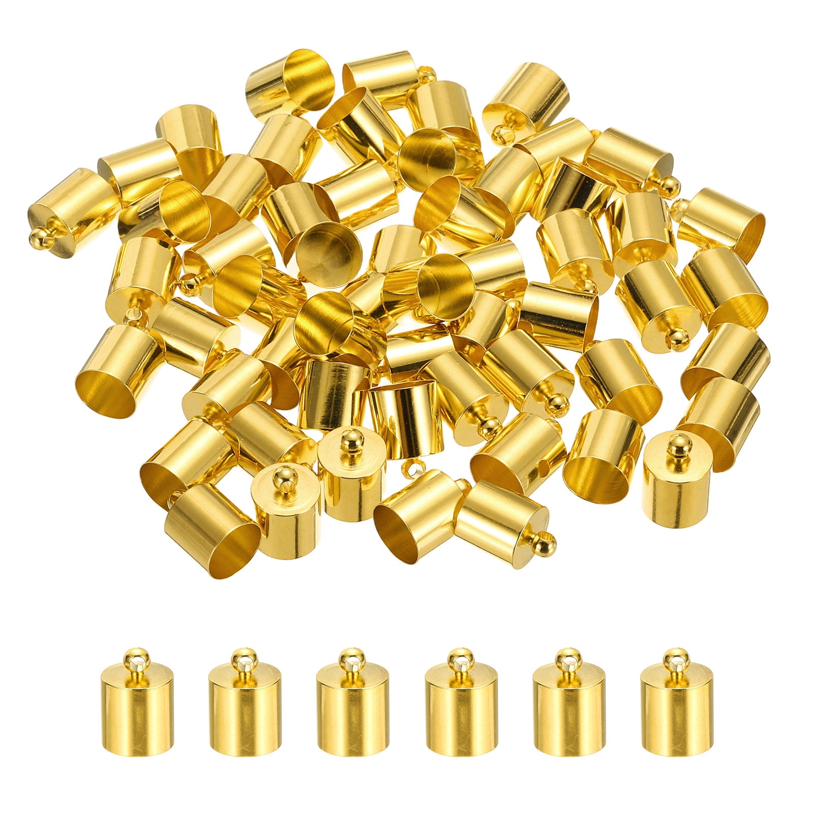 Uxcell 50-Pack Tassel Cord End Caps, 10mm ID Copper Glue in Leather ...