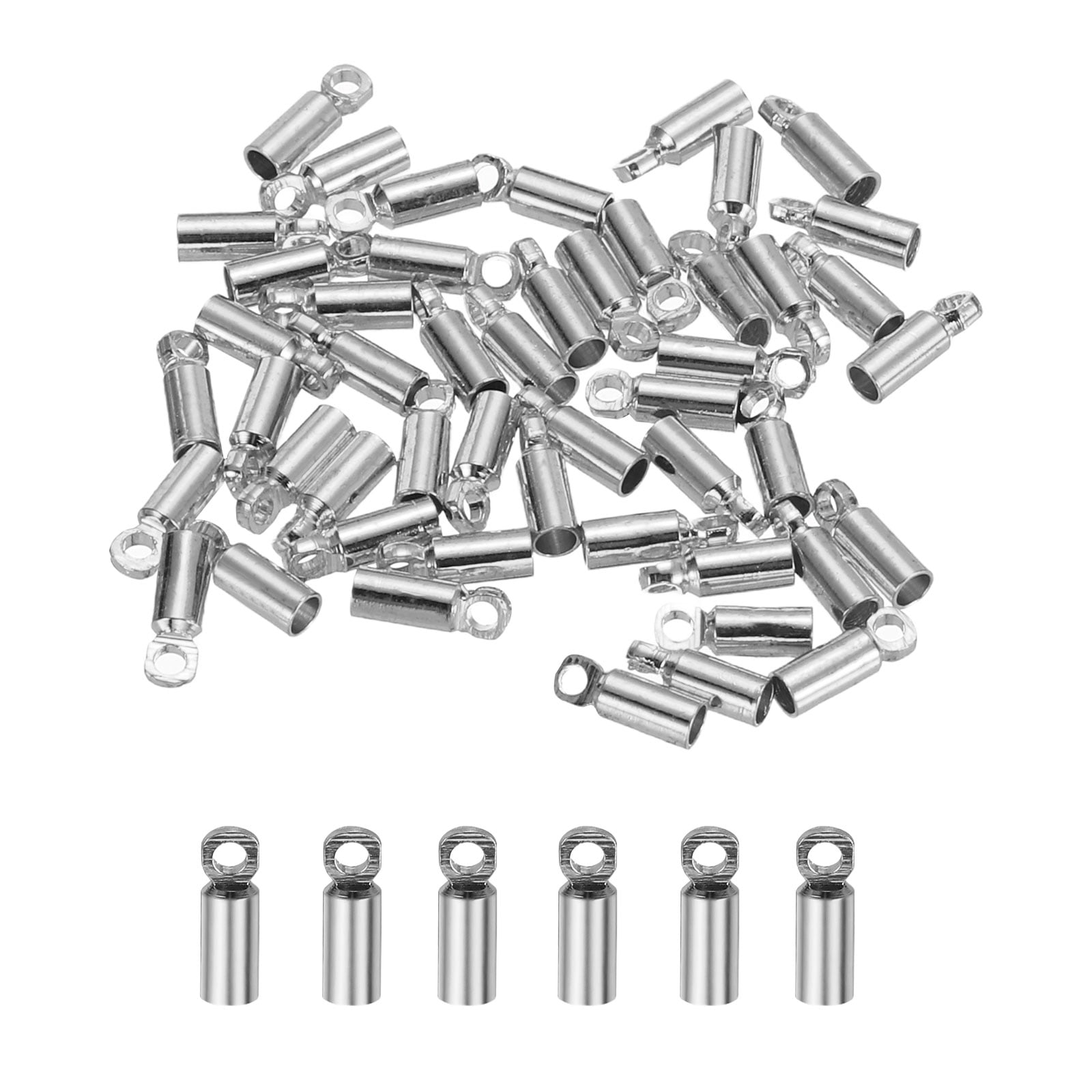 Uxcell 50-Pack Tassel Cord End Caps, 2mm ID Copper Glue in Leather ...