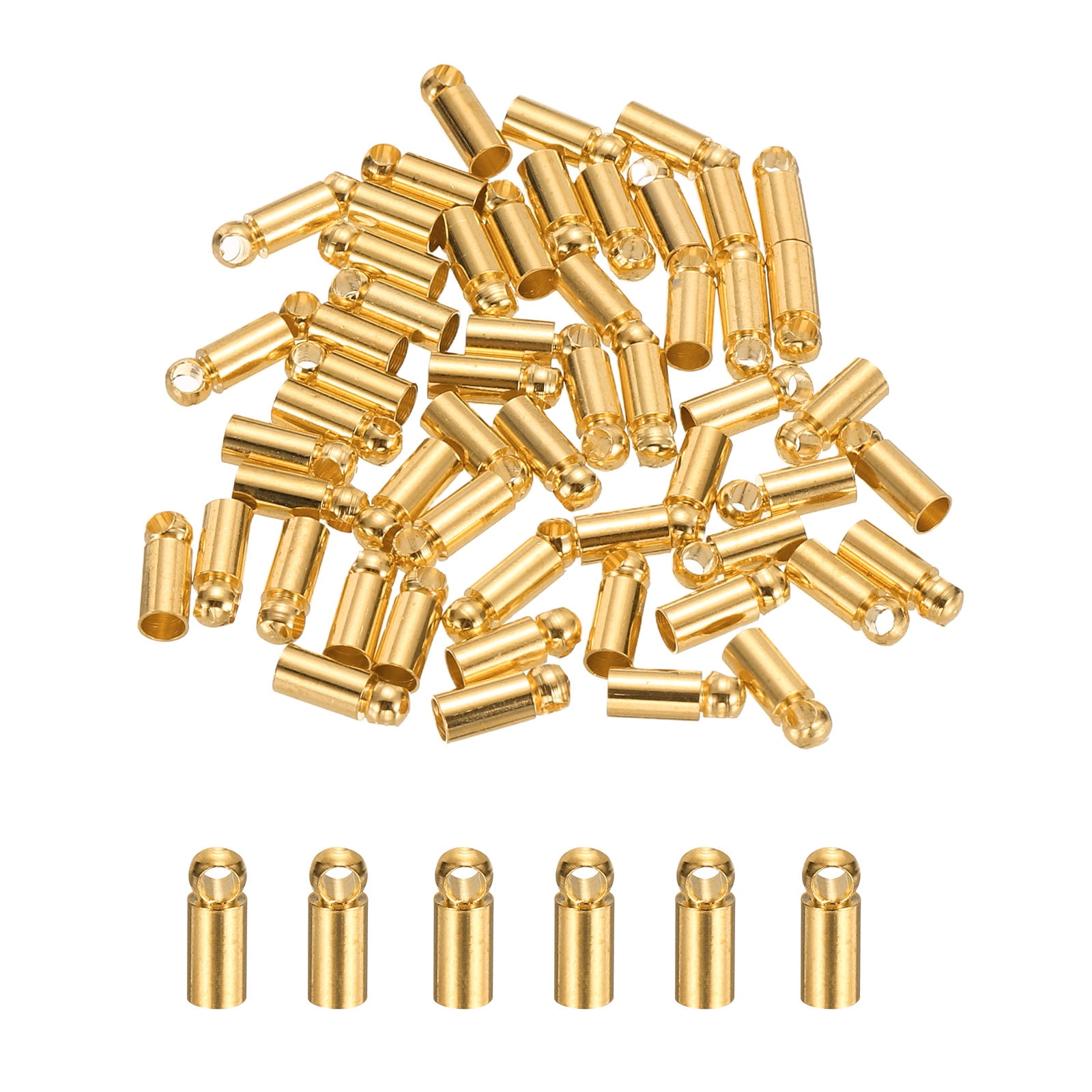 Uxcell 50-Pack Tassel Cord End Caps, 3mm ID Copper Glue in Leather ...