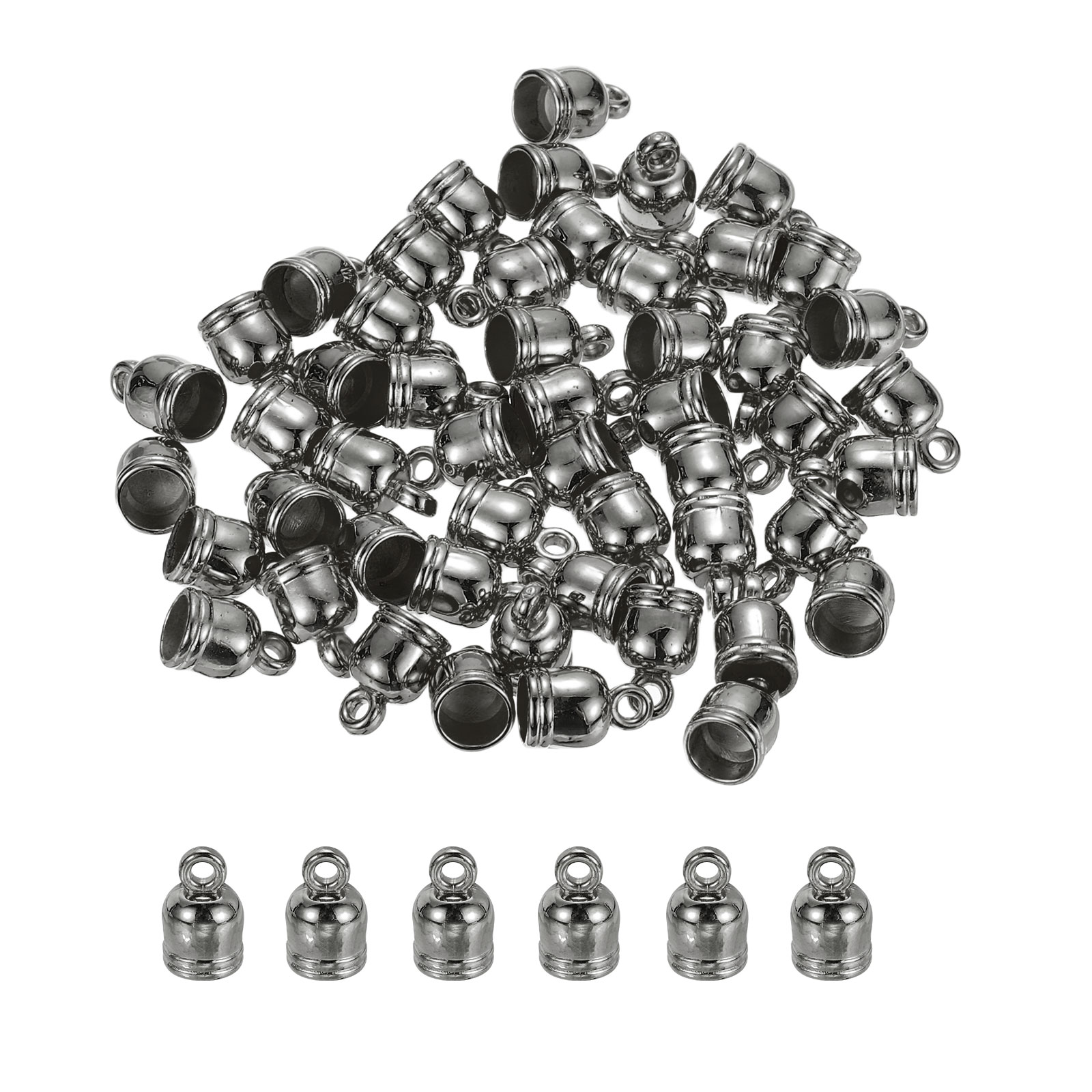 Uxcell 50-Pack Tassel Cord End Caps, 4.8mm ID Plastic Glue in Leather ...