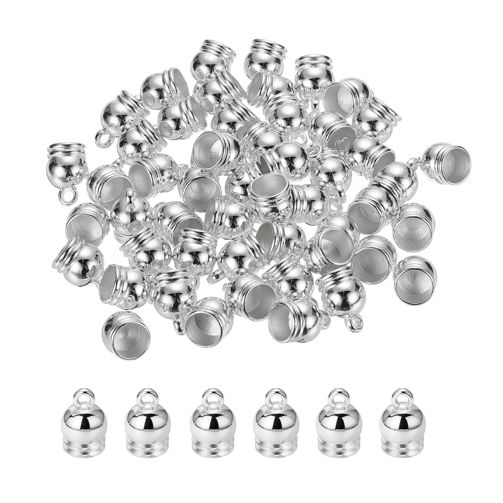 Uxcell 50-Pack Tassel Cord End Caps, 7.8mm ID Plastic Glue in Leather ...