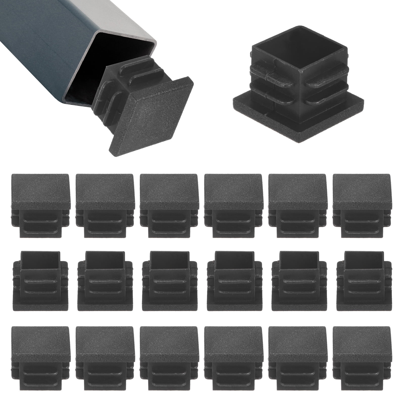 Uxcell 50-Pack Tubing End Caps, 3/4 x 3/4 Inch Plastic Square Hole ...