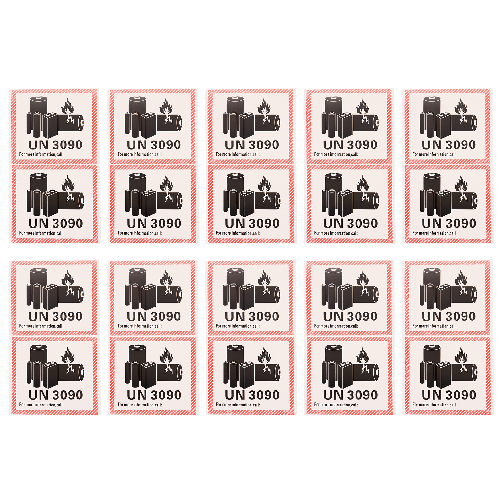 Uxcell 50 Pack UN3090 Battery Stickers Caution Warning Labels for ...