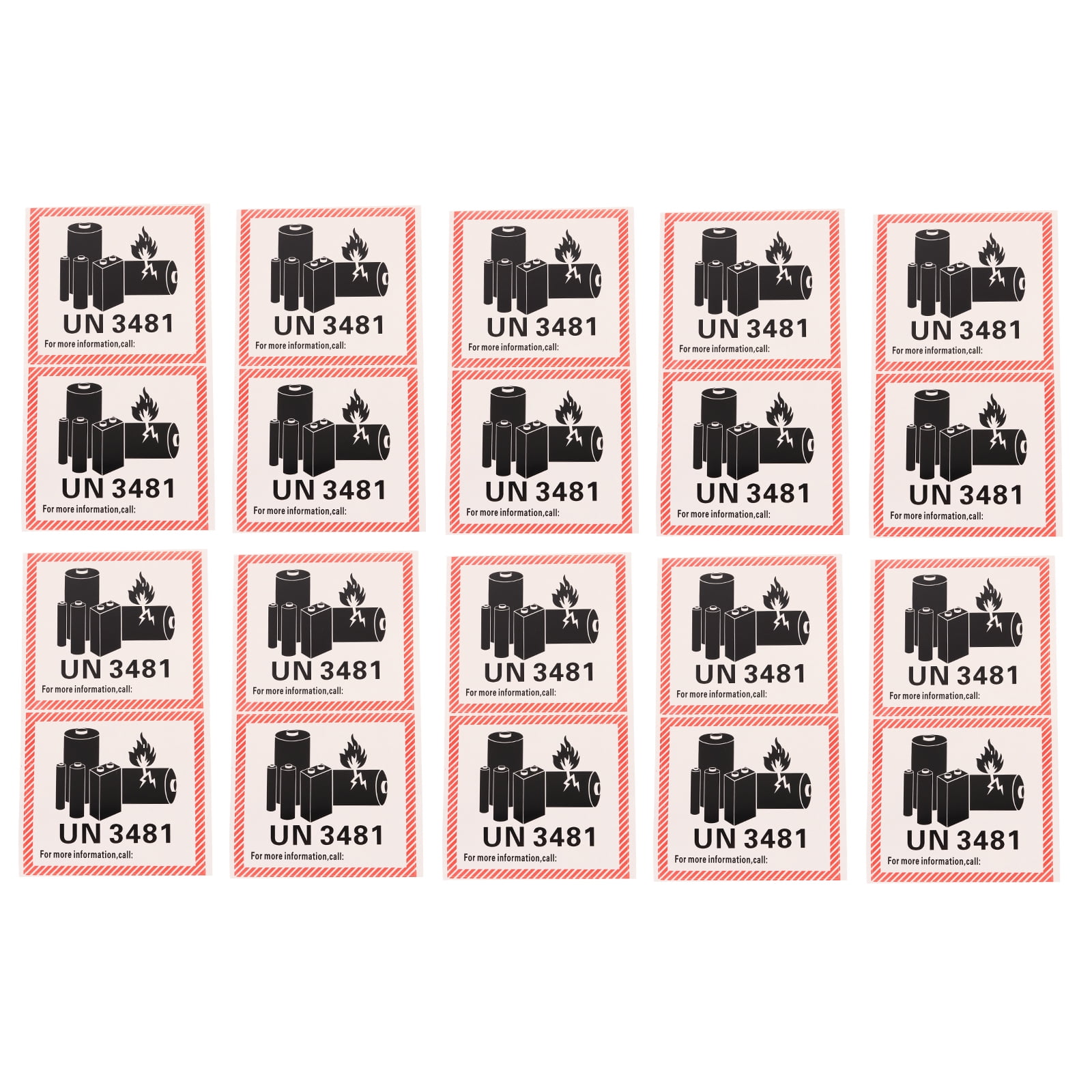 Uxcell 50 Pack UN3481 Battery Stickers Caution Warning Labels for ...