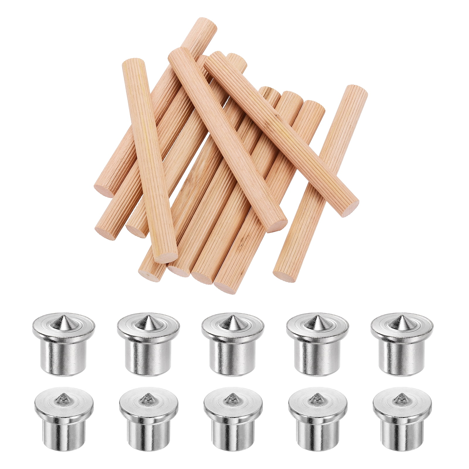 Uxcell 50 Pack Wood Dowel Pins, 15/32" x 4 5/16" Wooden Dowel Rods ...