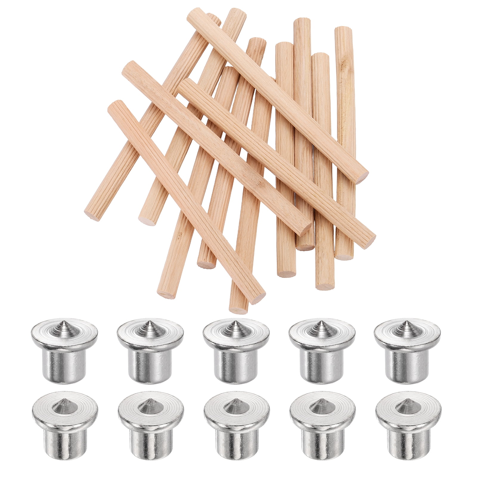 Uxcell 50 Pack Wood Dowel Pins, 5/16" x 4 5/16" Wooden Dowel Rods ...
