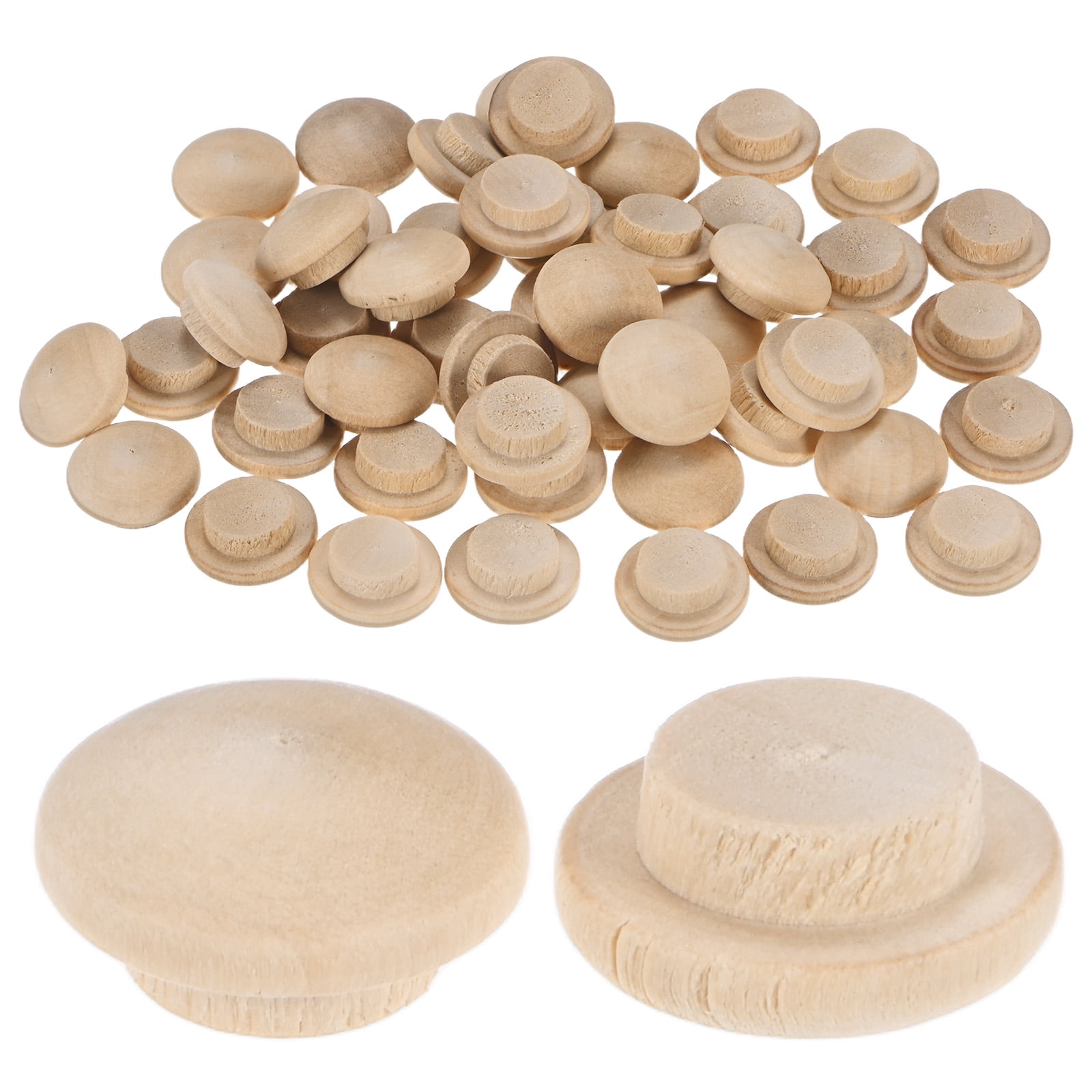 Uxcell 50-Pack Wood Plugs for Screw Holes, 15 x 10mm Beech Button Wood ...