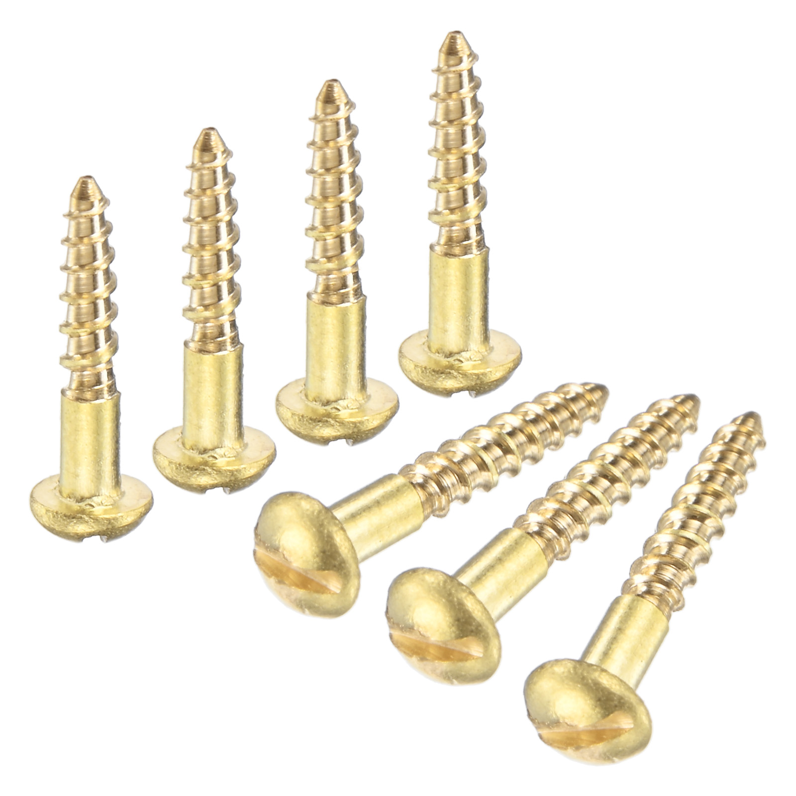 Uxcell 50-Pack Wood Screws, M2 x 11mm Brass Slotted Round Head ...