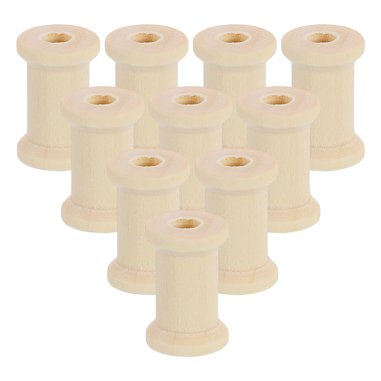 Uxcell 50 Pack Wooden Empty Spool, 0.6" x 0.9" Unfinished Wooden Spools ...