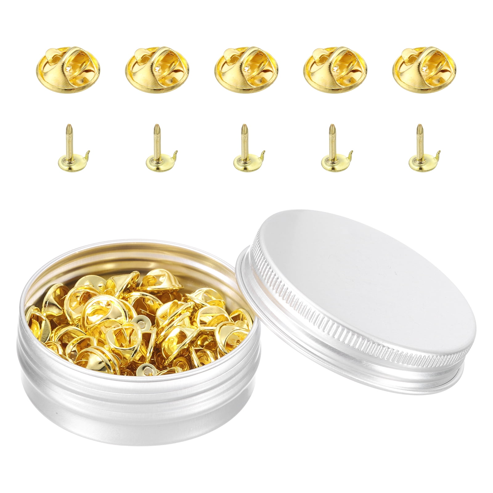 50 Pairs Copper Pin Backs Butterfly Tie Locking Pin Backs Replacement ...