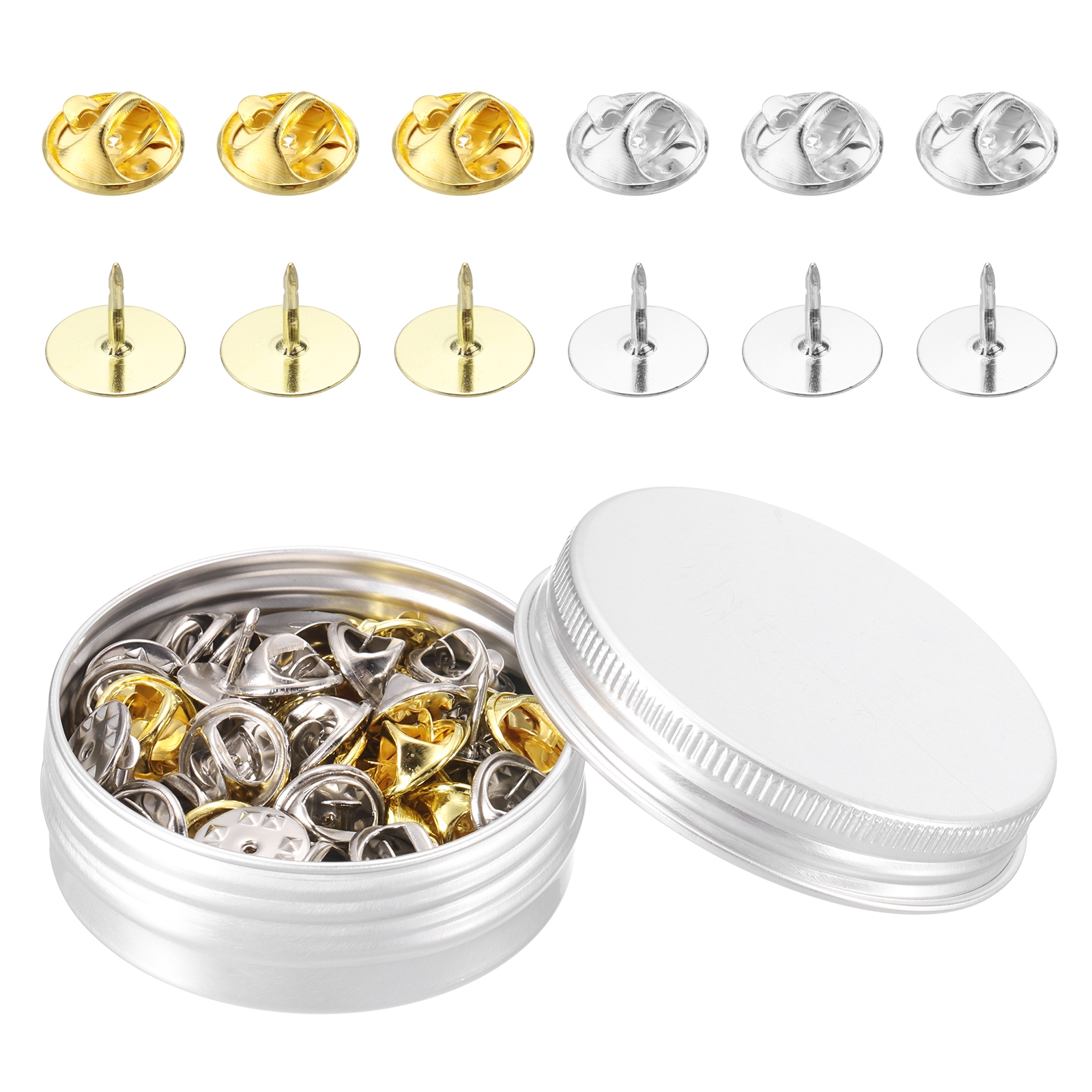 50 Pairs Copper Pin Backs Butterfly Tie Locking Pin Backs Replacement ...
