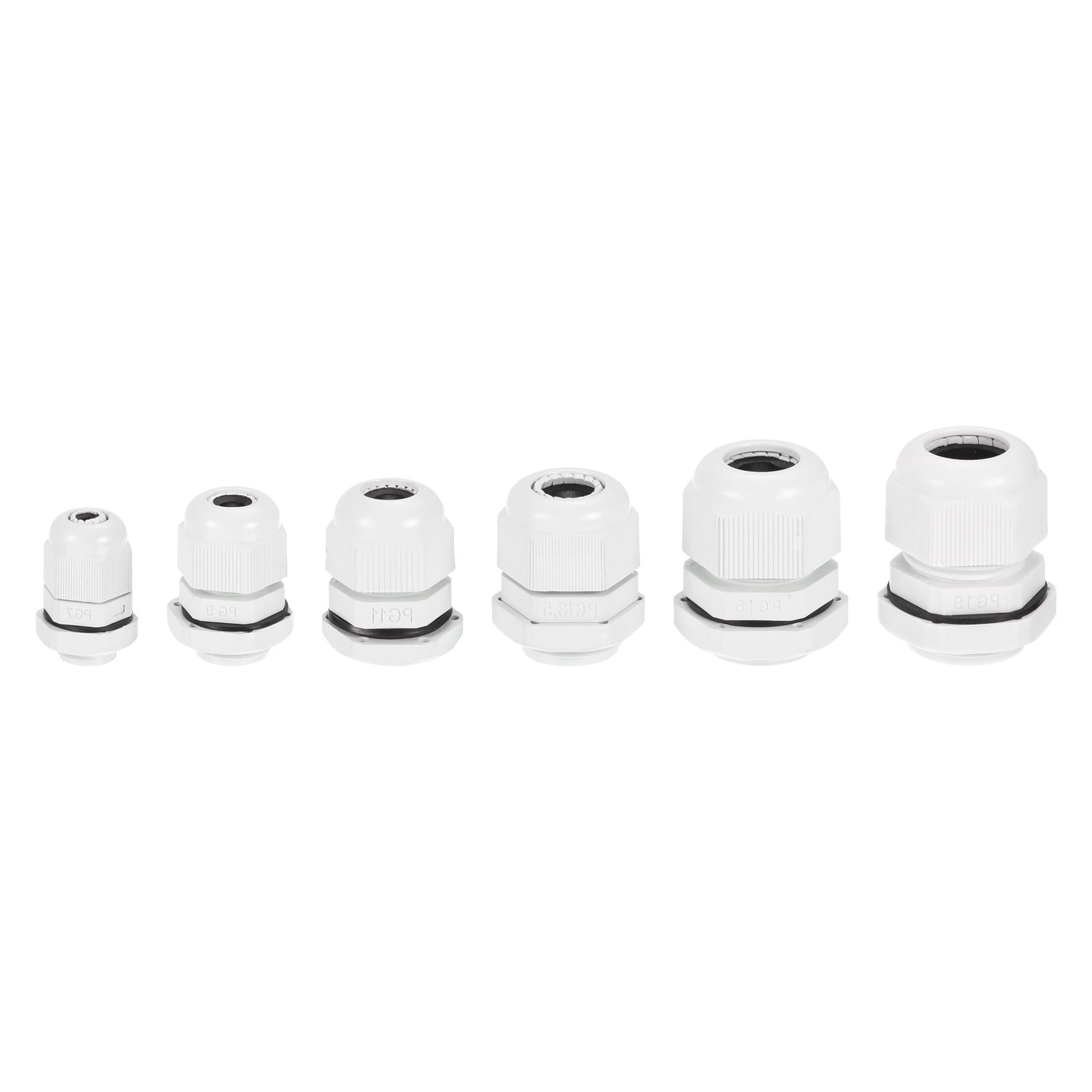 Uxcell 50 Pcs Cable Gland Kit PG7 PG9 PG11 PG13.5 PG16 PG19 Adjustable ...