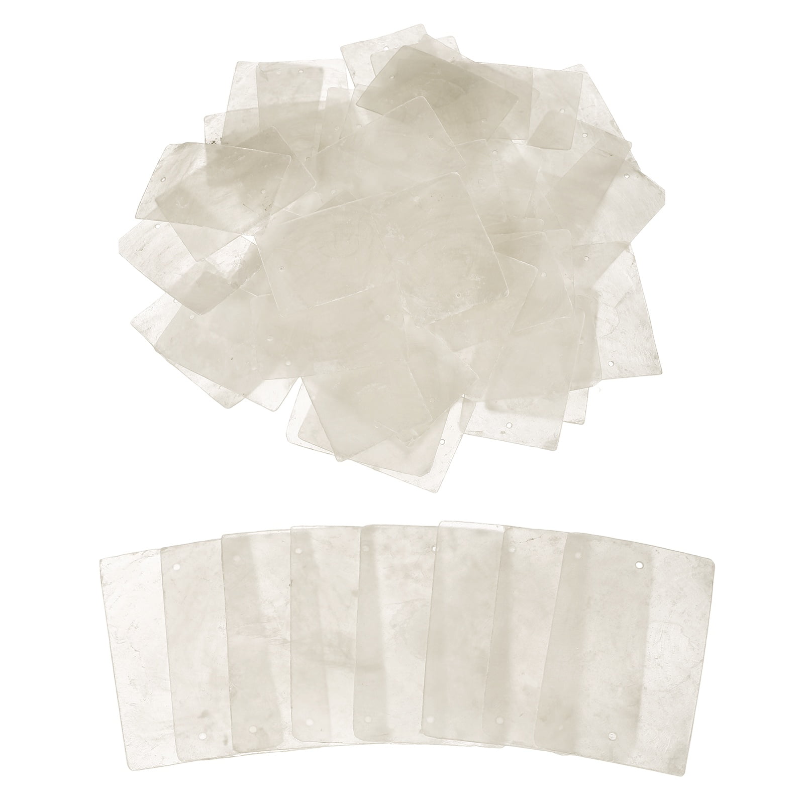 Uxcell 50 Pcs Capiz Shells, 40 mm x 60 mm Natural White Square Mica ...